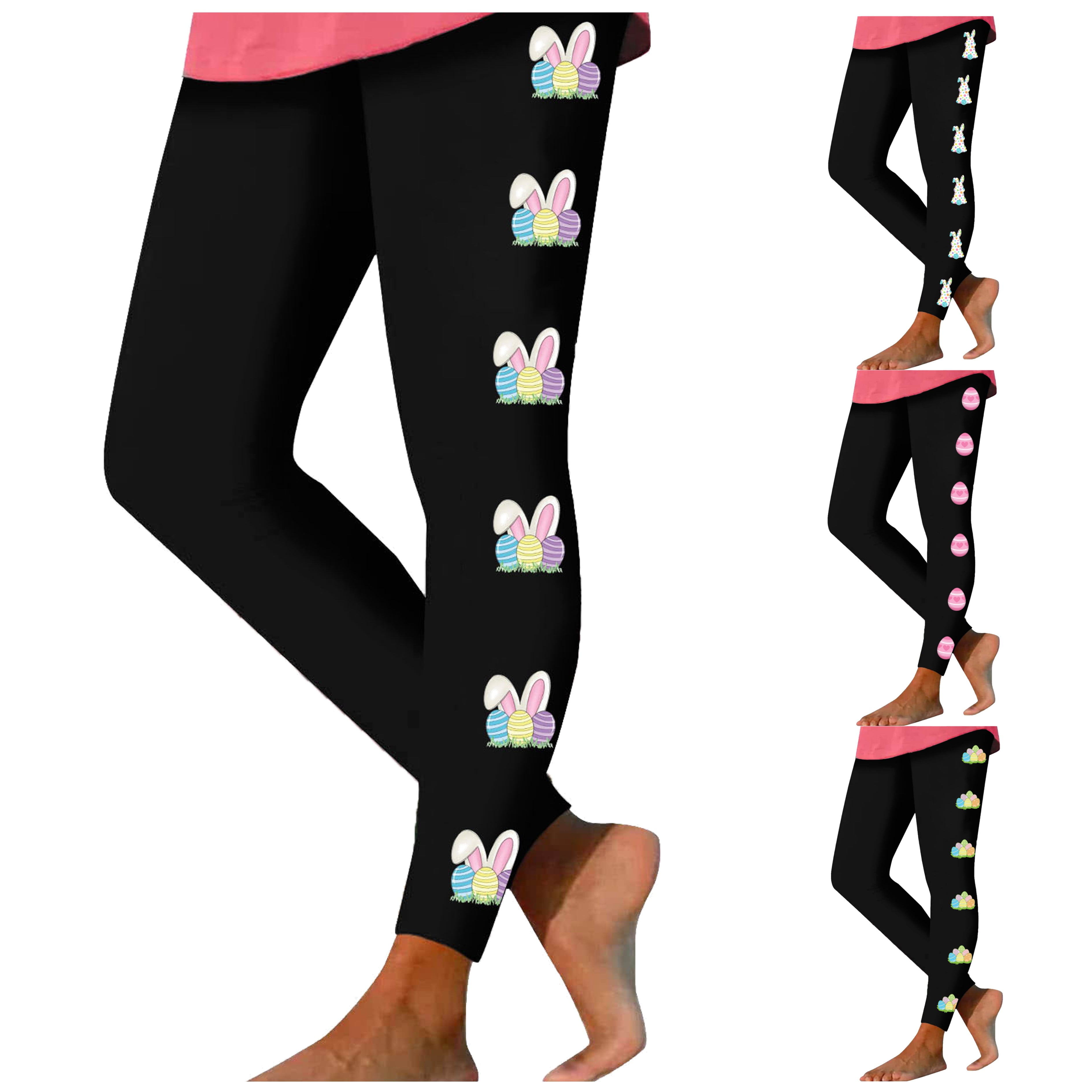 DDAPJ pyju Easter Leggings for Women Cute Bunny Graphic Casual Skinny ...