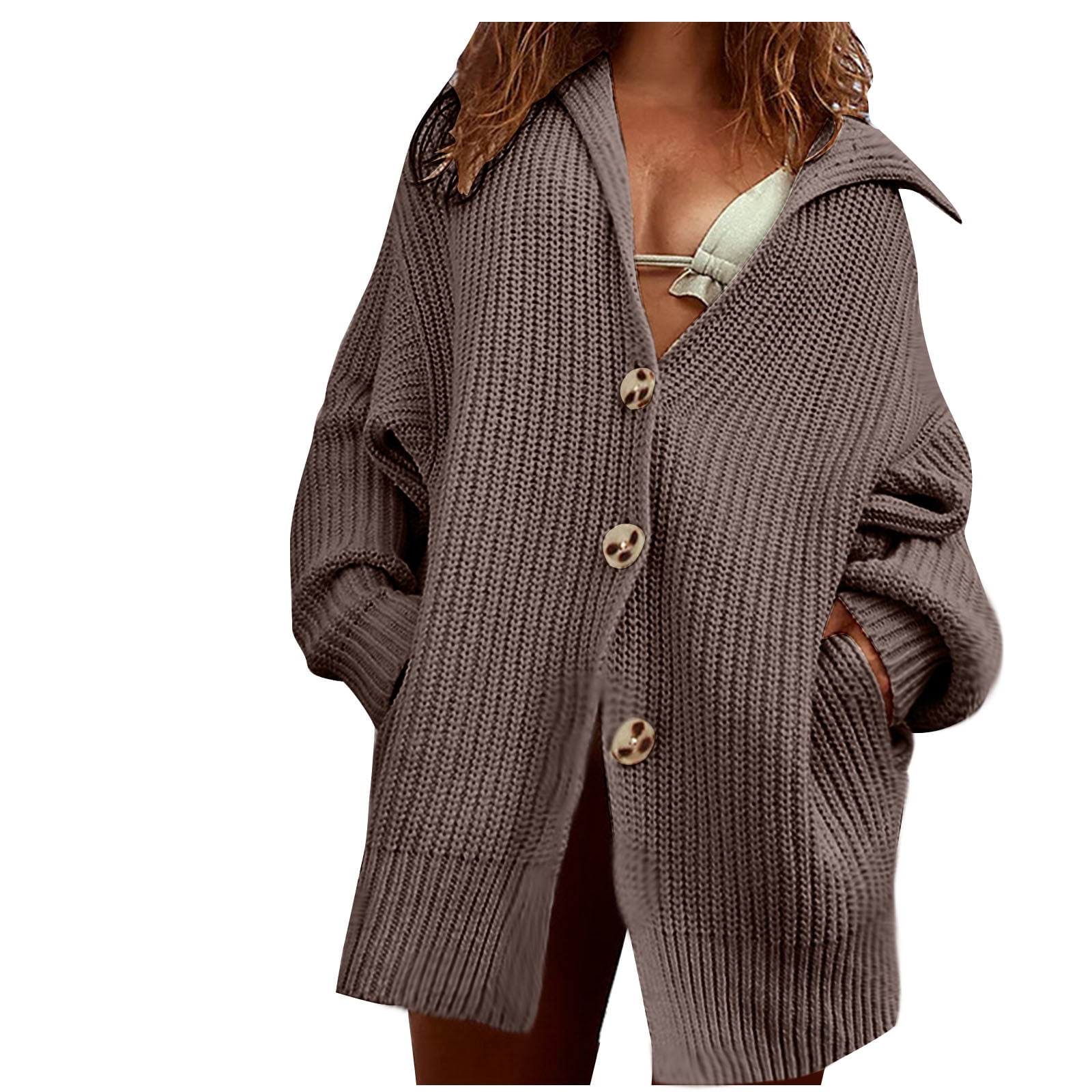 DDAPJ pyju Fall Fashion Cardigans for Women 2023 Clearance, Oversized Batwing Long Sleeve Lapel ...