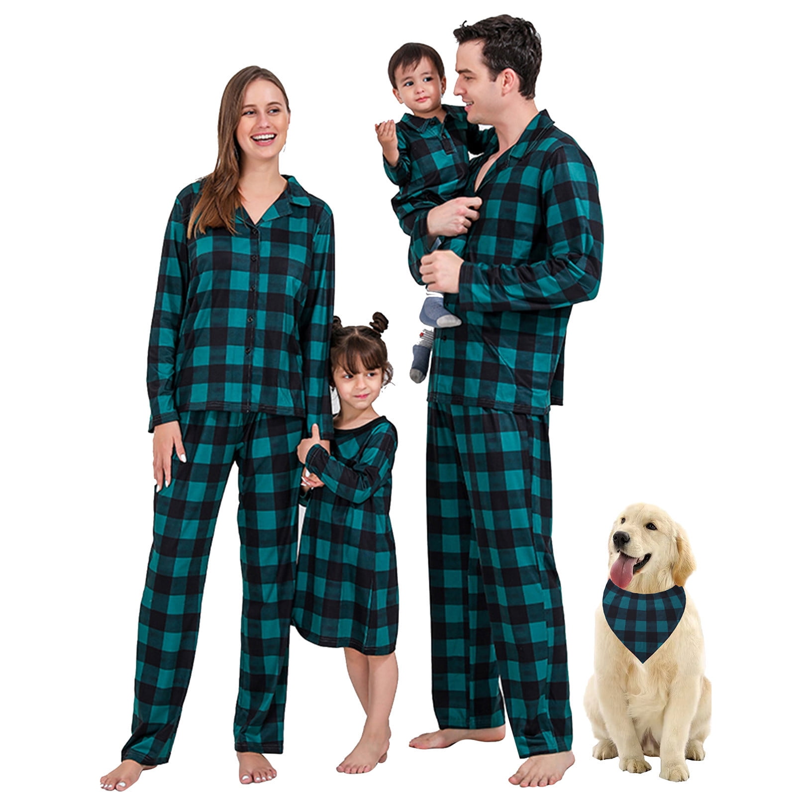 DDAPJ pyju Family Matching Pajama Sets 2023,Christmas Plaid Button Down ...