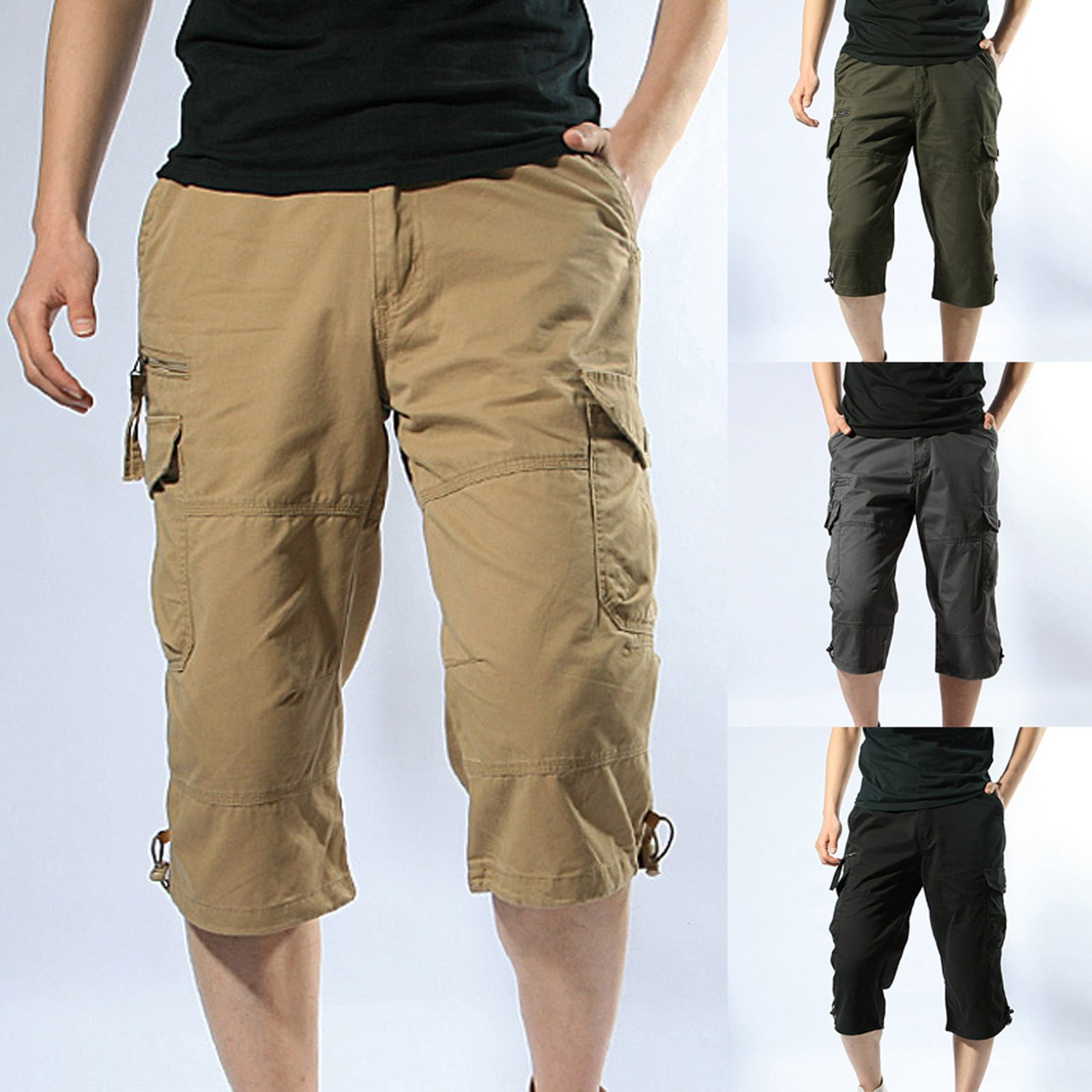 DDAPJ pyju Father's Day Gifts Men's Below Knee Long Shorts Ripstop Work ...