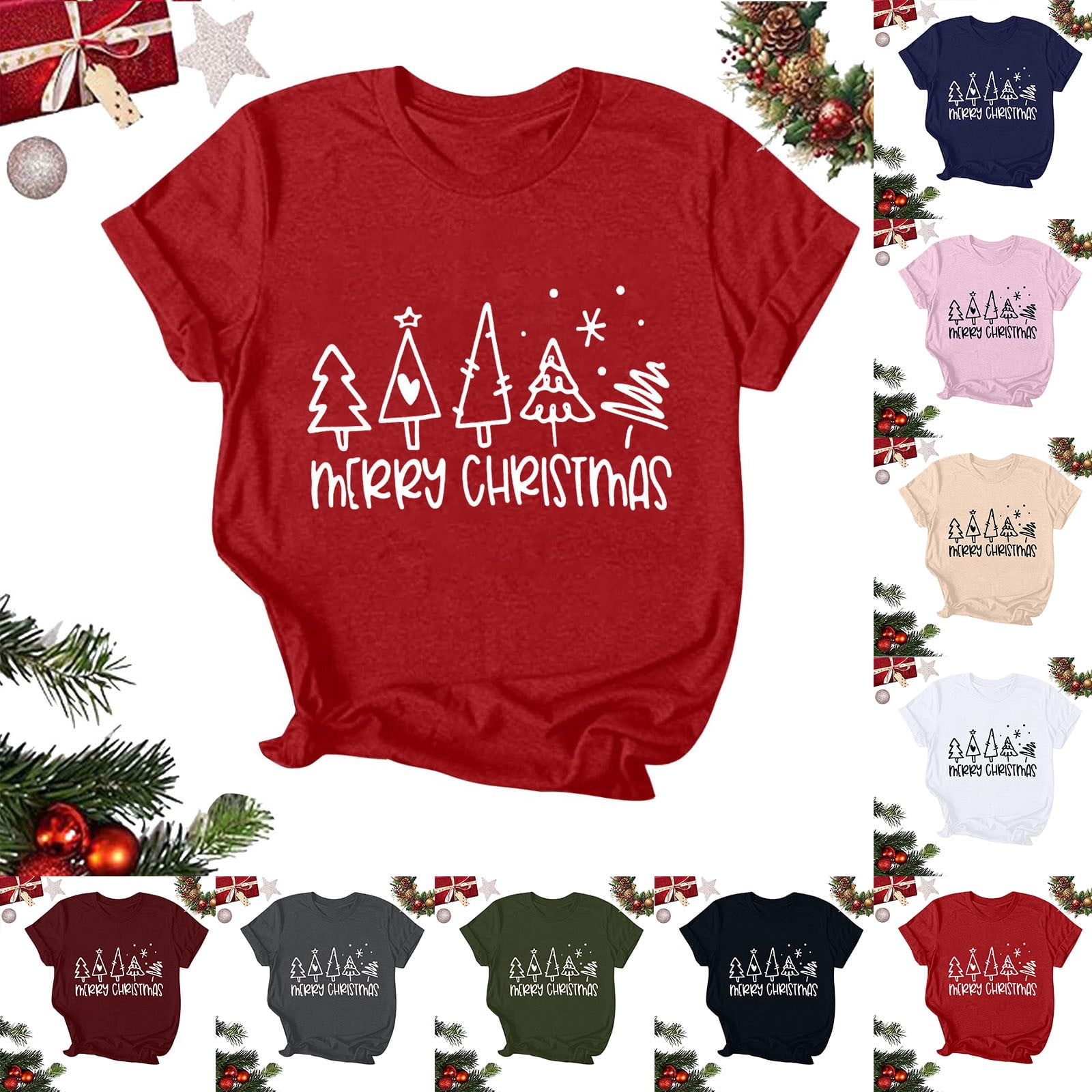 DDAPJ pyju Glitter Christmas Tops for Women Trendy Xmas Shirts Sparkly ...