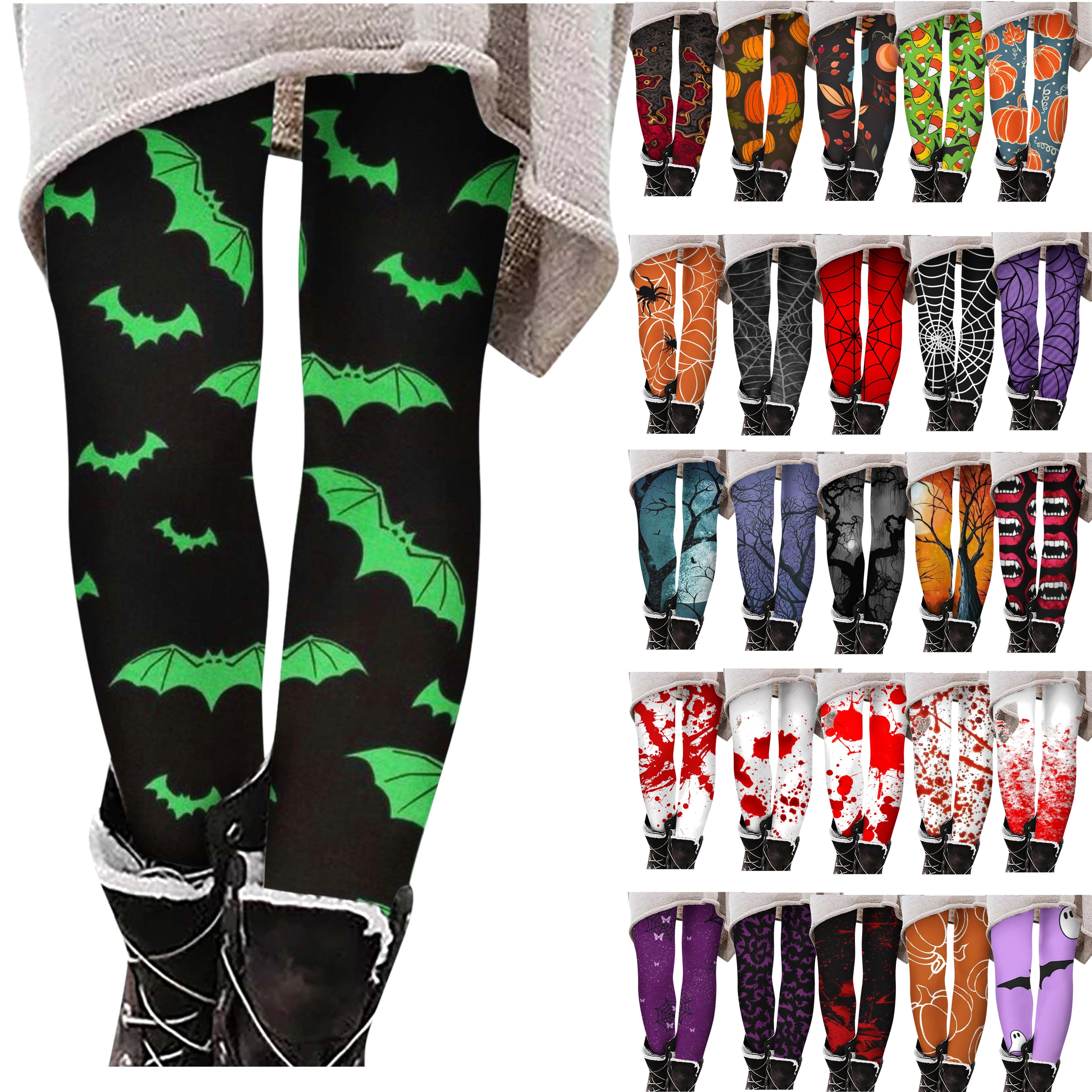 DDAPJ pyju Halloween Print Leggings for Women Fall Prime Day Clearance ...