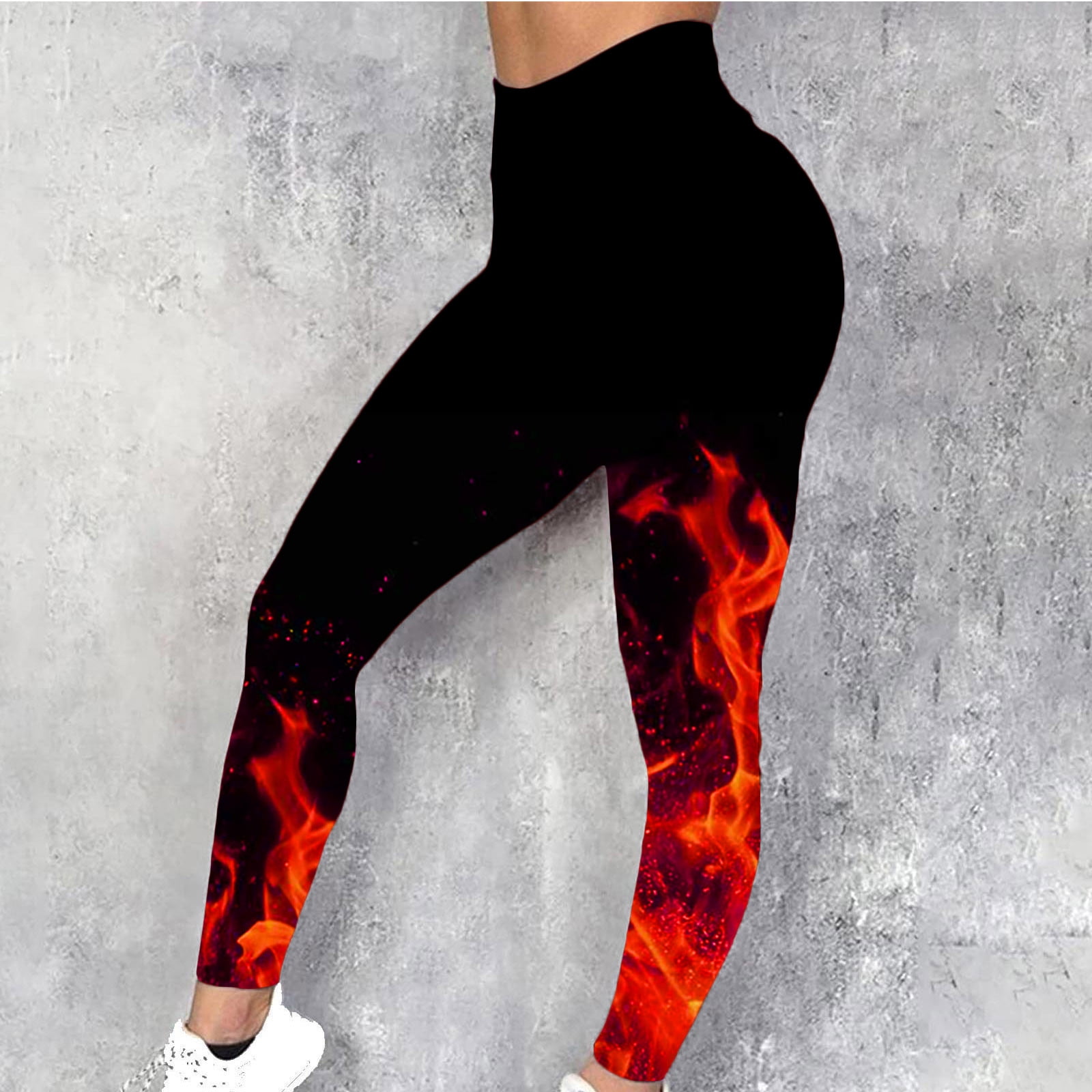 DDAPJ pyju High Waisted Leggings for Women Plus Size, Novelty 3D Flame ...