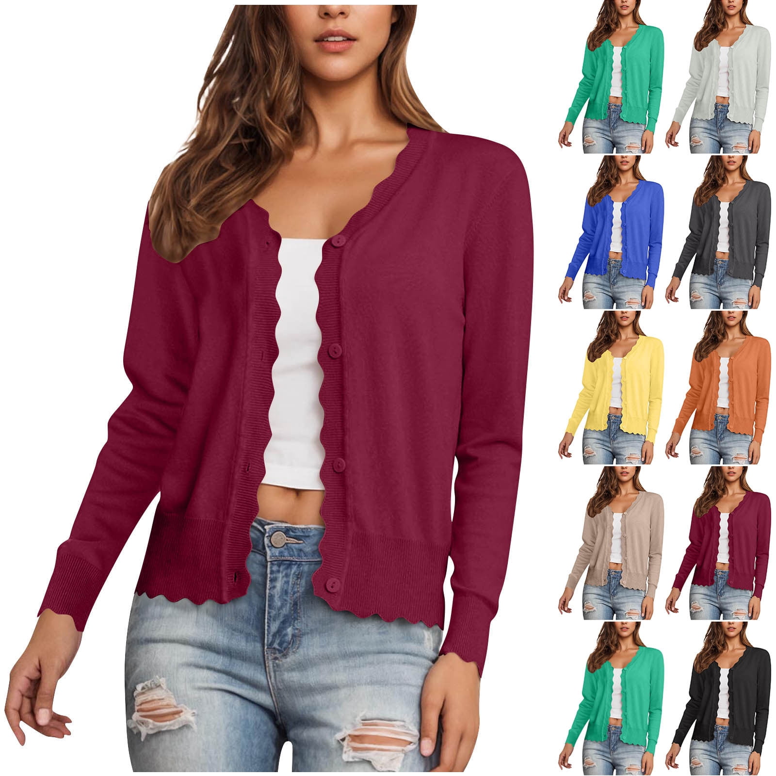 DDAPJ pyju Lightweight Cardigan Sweaters for Women Trendy Casual ...