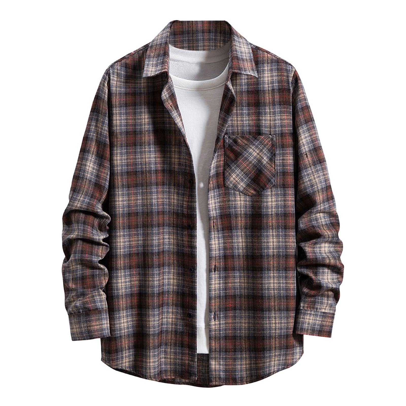 DDAPJ pyju Long Sleeve Flannel Shirt for Men Clearance Sales,Vintage ...