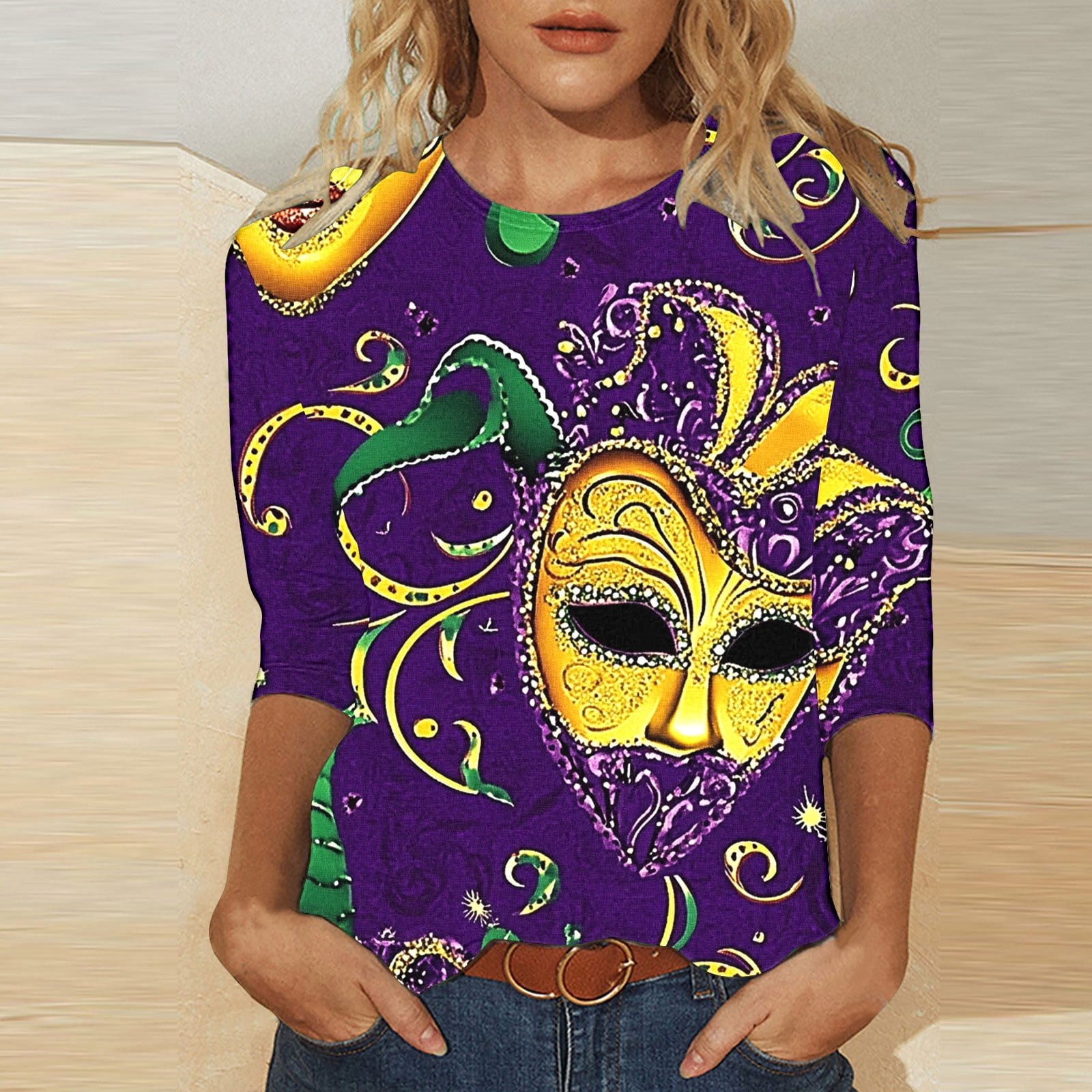 DDAPJ pyju Mardi Gras Shirts for Women 2025 Carnival Themed Party ...