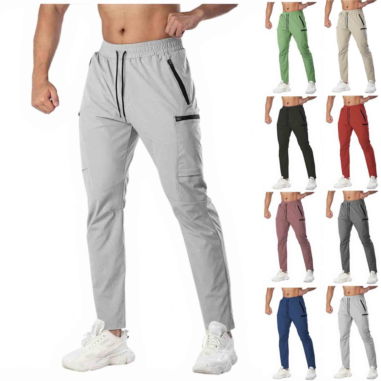 DDAPJ pyju Men's Cargo Hiking Pants Slim Fit Casual Joggers Stretch ...