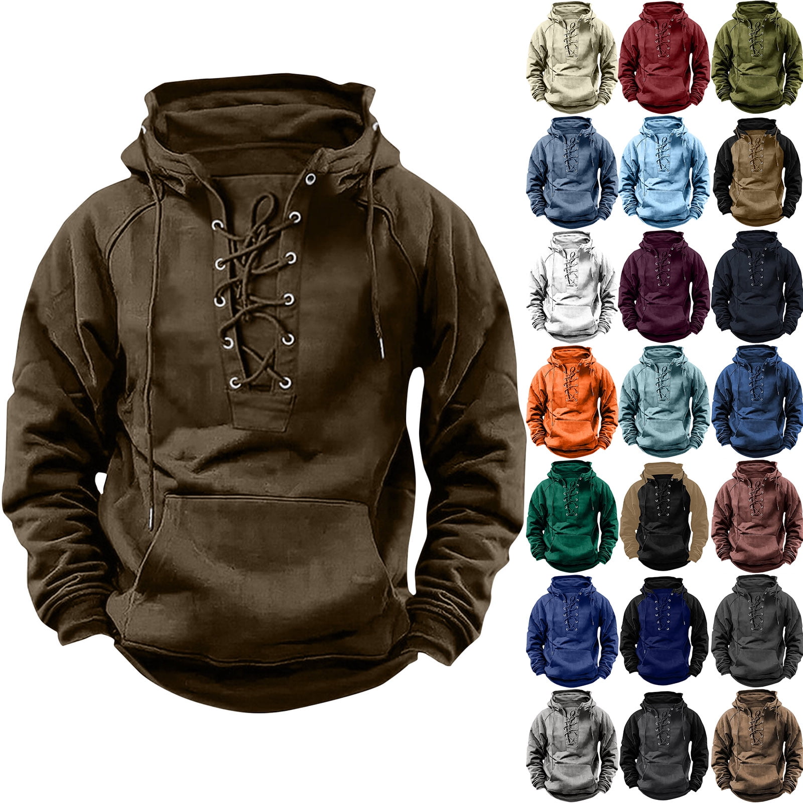 DDAPJ pyju Men's Cargo Hoodie Outdoor Military Tactical Hooded ...
