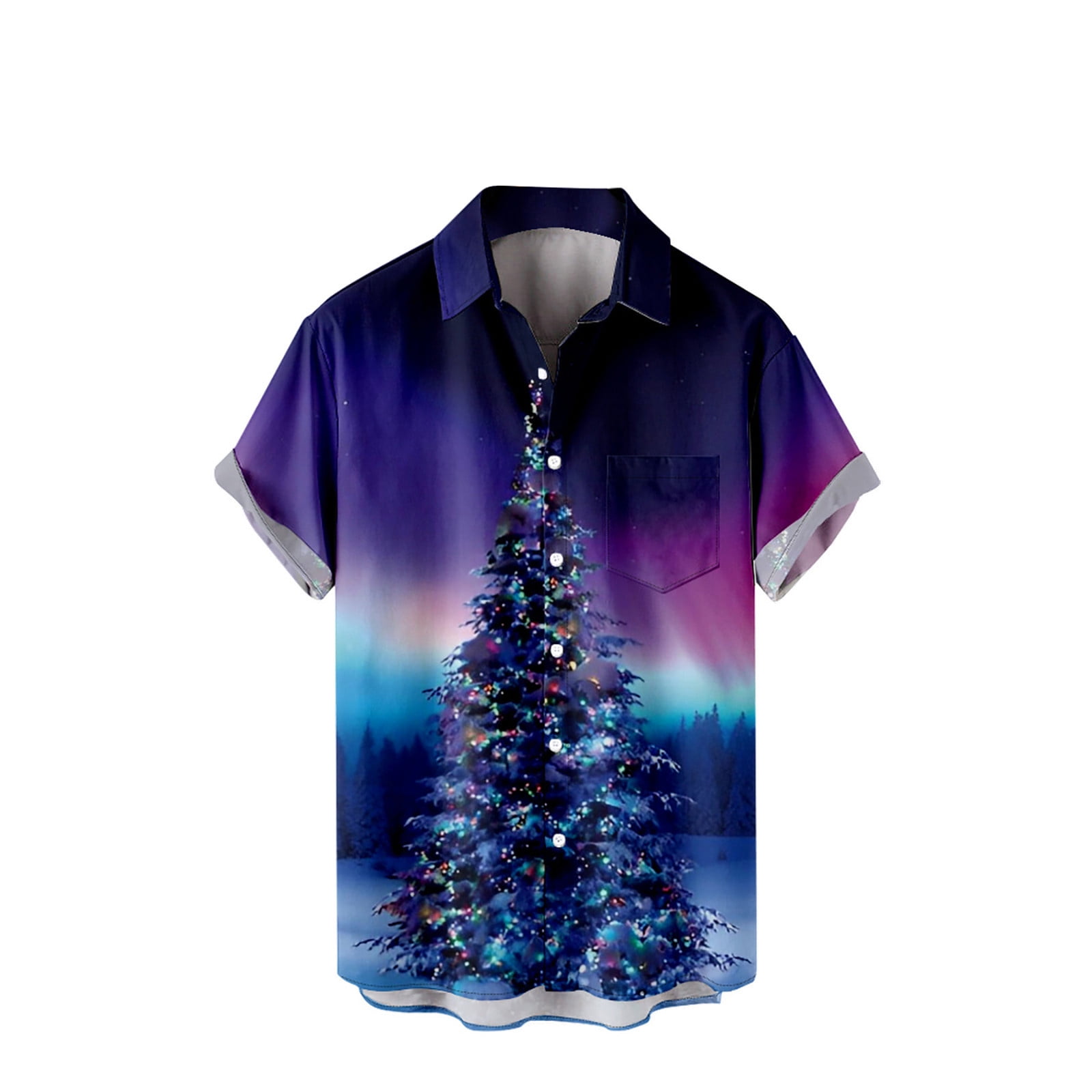 DDAPJ pyju Men's Christmas Shirt 2023 Trendy, Short Sleeve Button Down ...