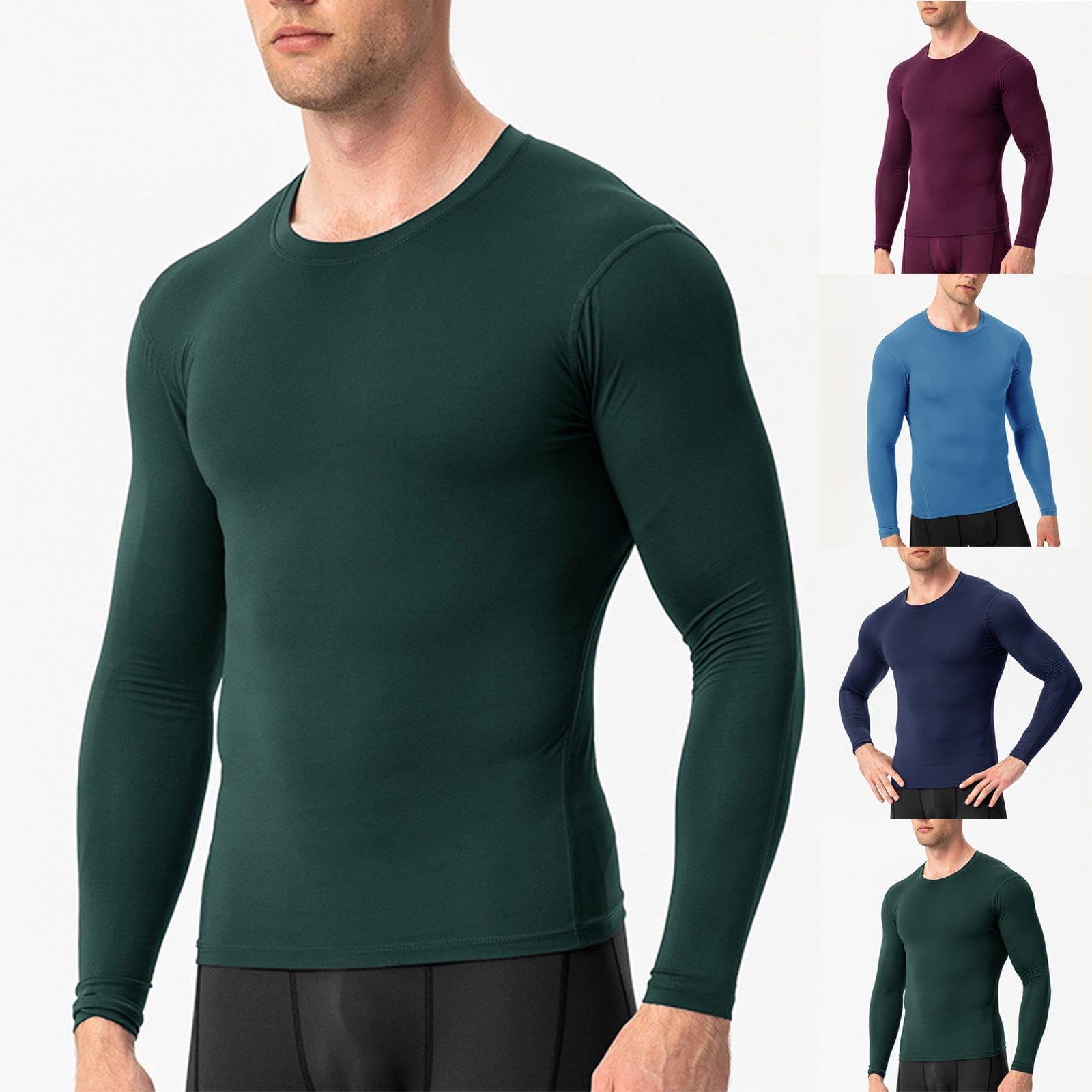 DDAPJ pyju Men's Compression Shirts Long Sleeve Workout Gym T-Shirt ...