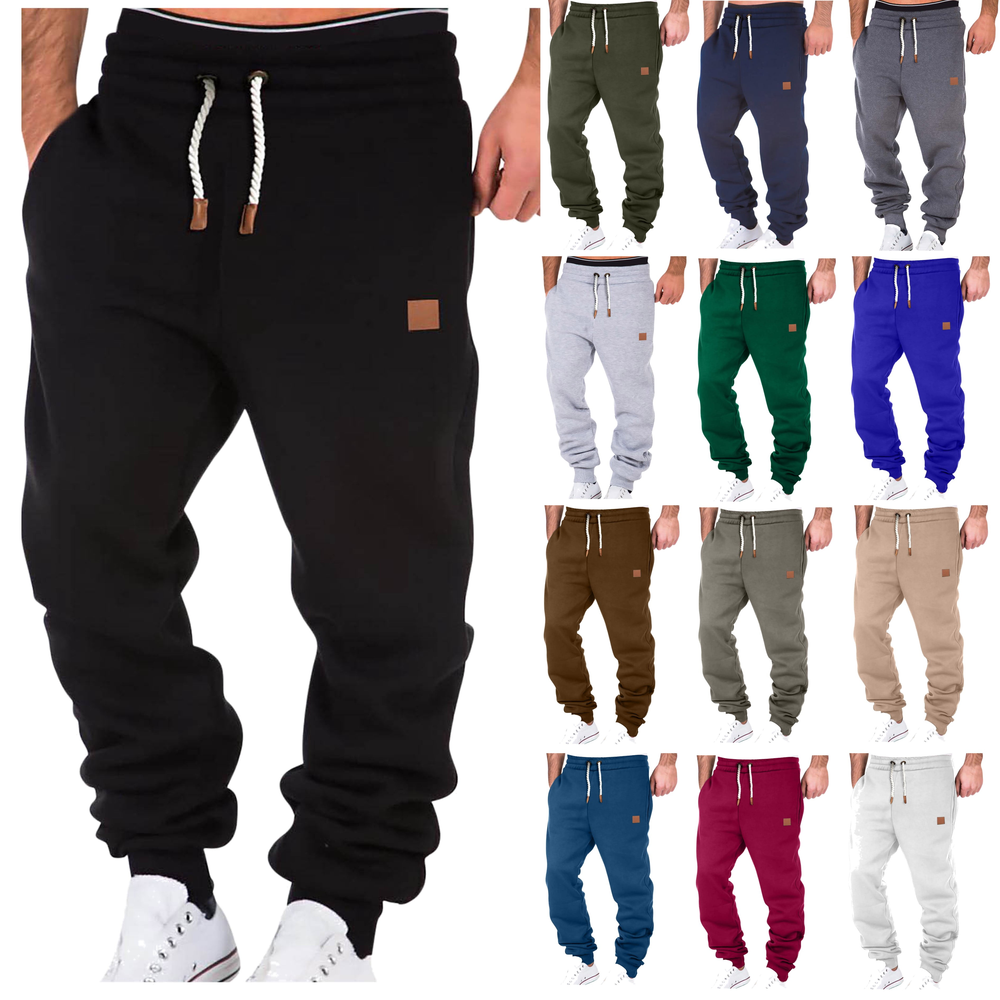 DDAPJ pyju Men's Fashion Cargo Hiking Pants Drawstring Elastic Waist ...