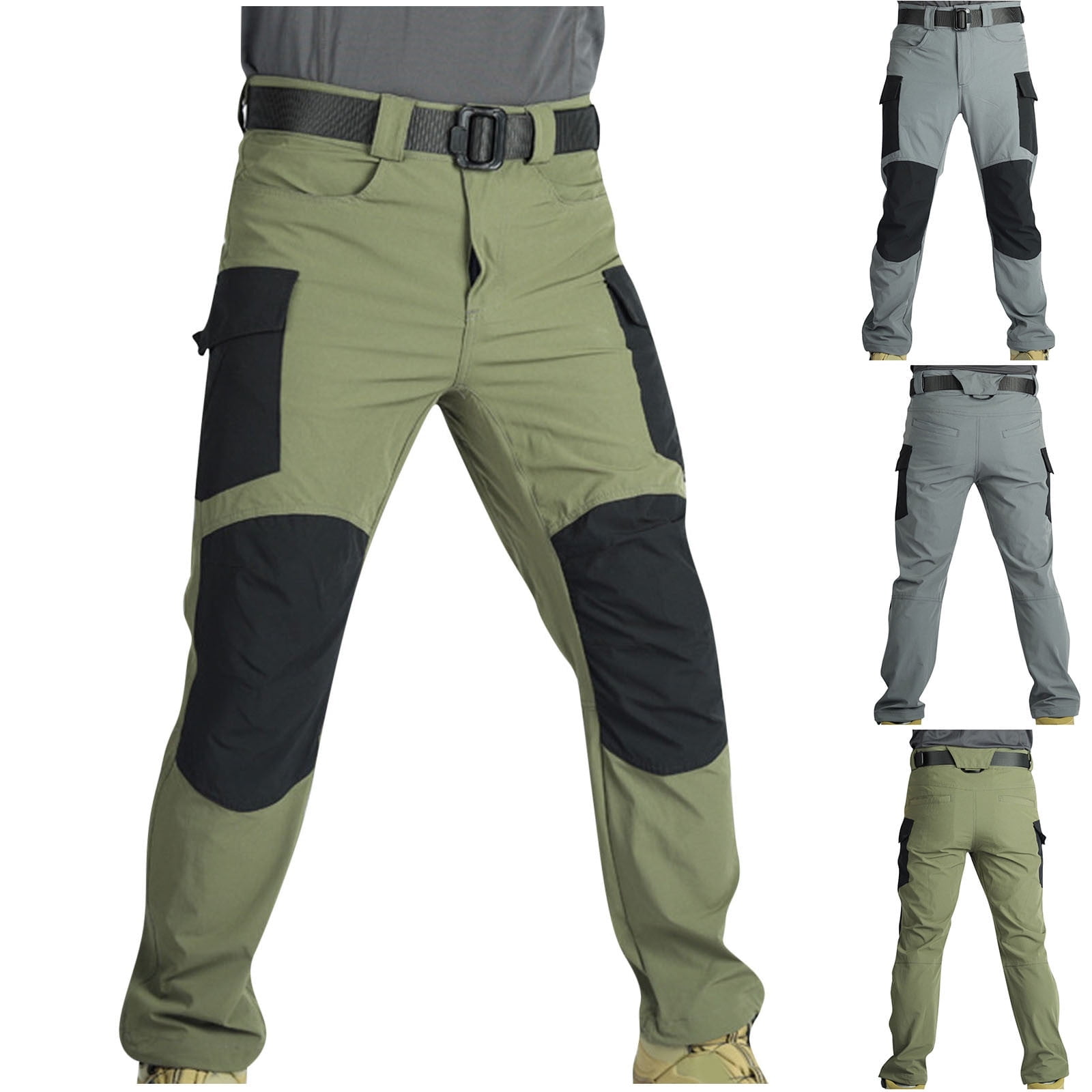 DDAPJ pyju Men's Hiking Pants Quick-Dry Water Resistant Reinforced Knee ...