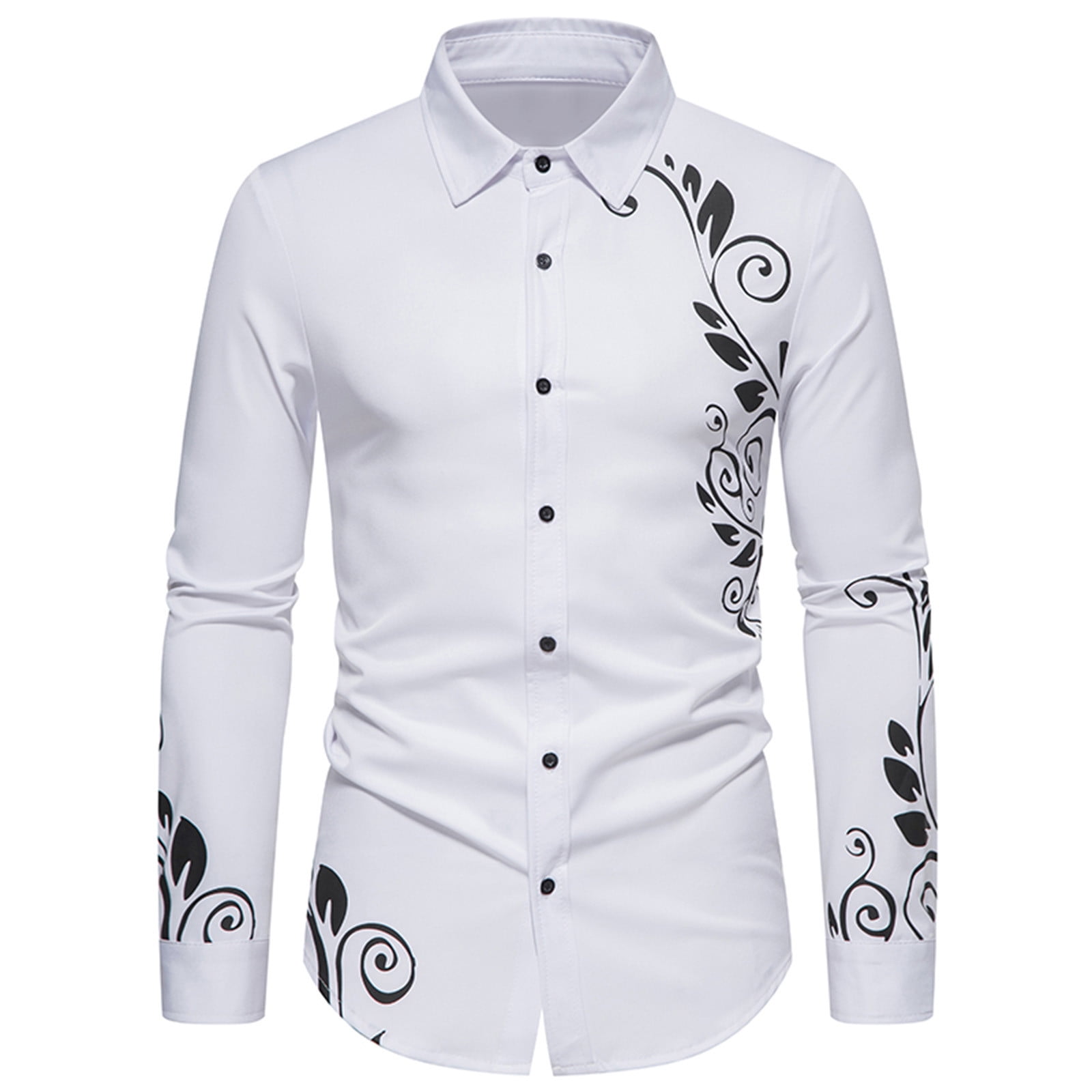DDAPJ pyju Men's Luxury Dress Shirt 2023 Clearance,Golden Shiny Printed ...