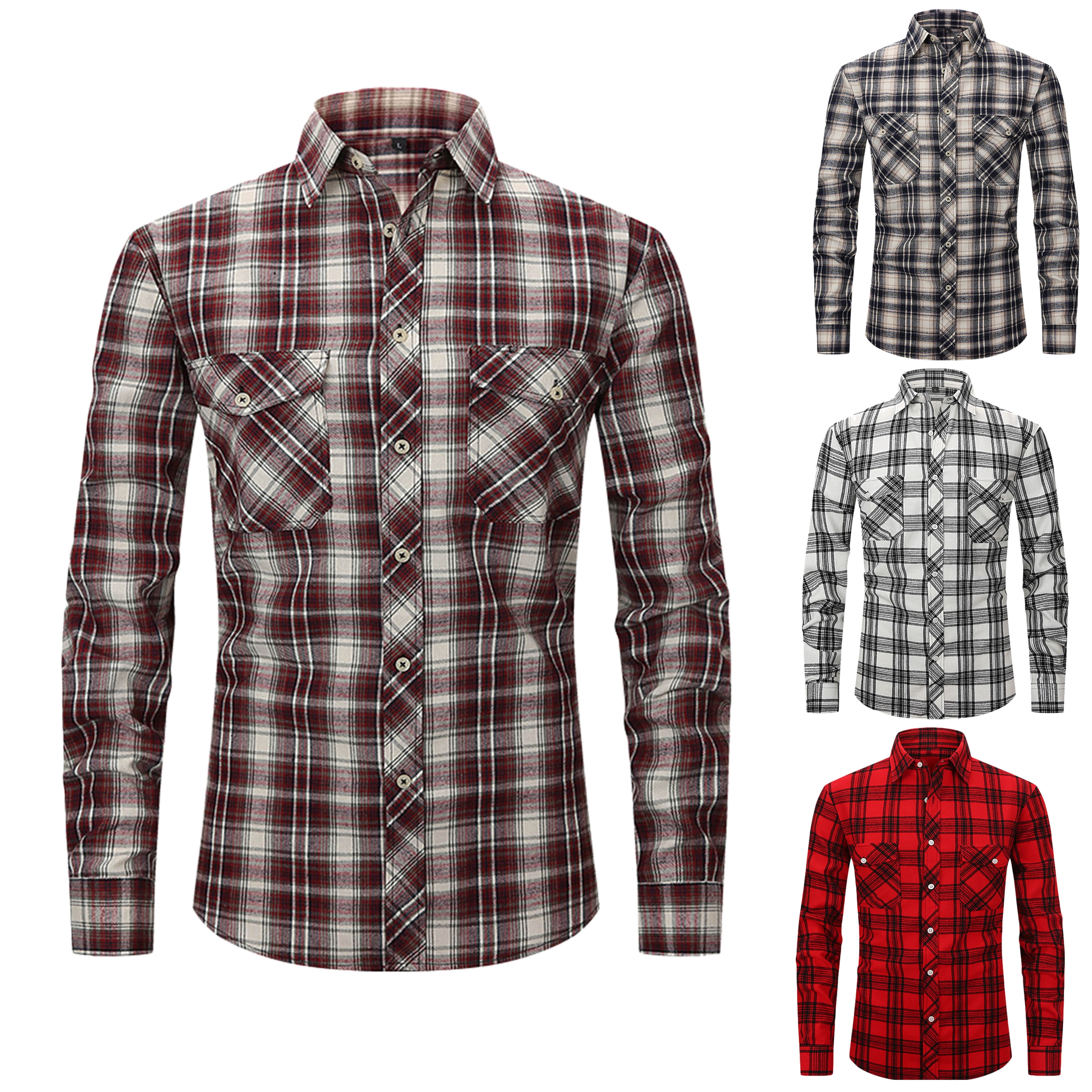 DDAPJ pyju Men's Western Cowboy Work Shirt Clearance Sales,Casual Plaid ...