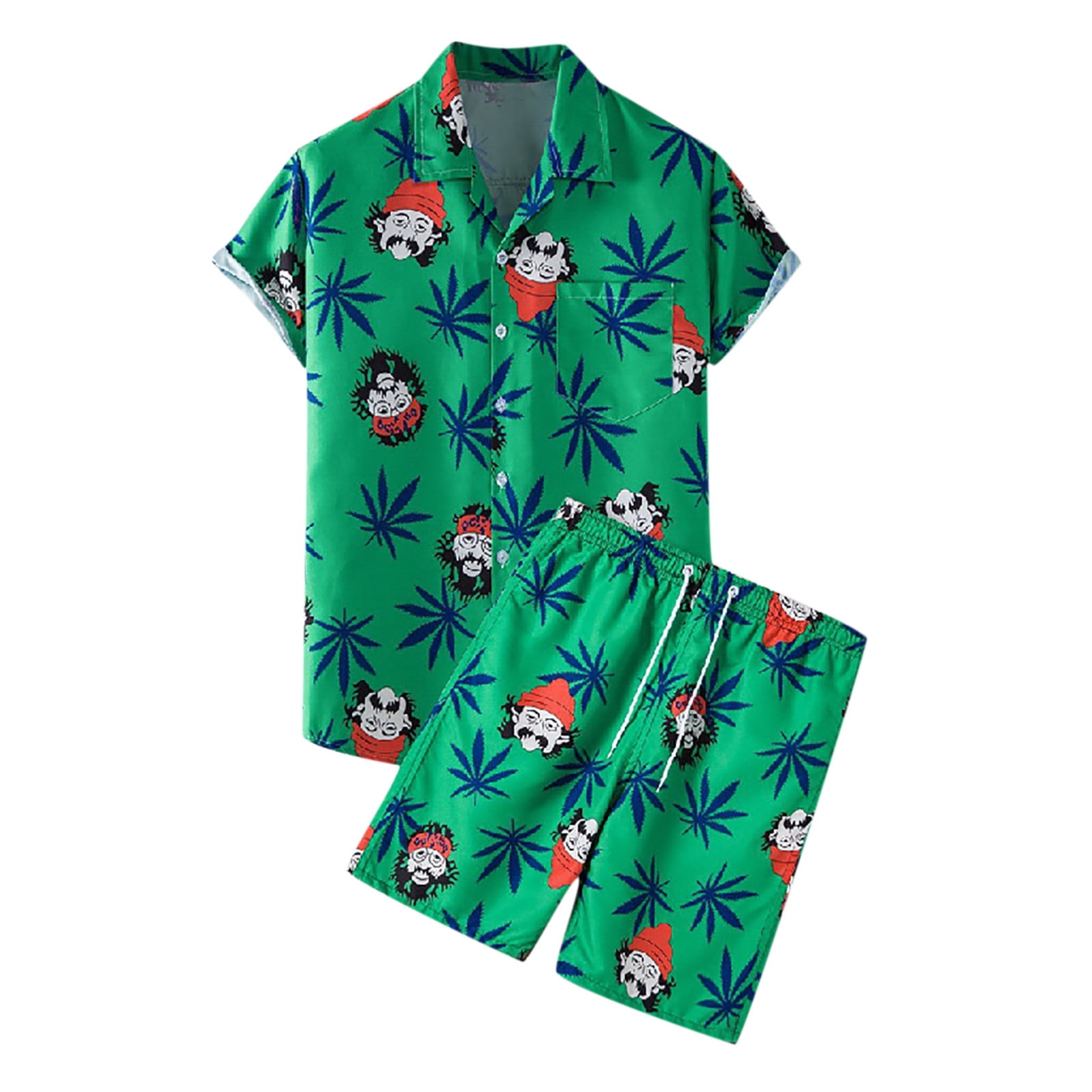 DDAPJ pyju Mens 2 Pieces Summer Vacation Sets Vintage 80s 90s Outfit ...
