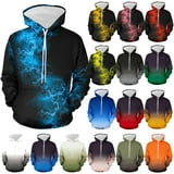 DDAPJ pyju Mens Hoodies Gradient Graphic Print Hooded Pullover ...