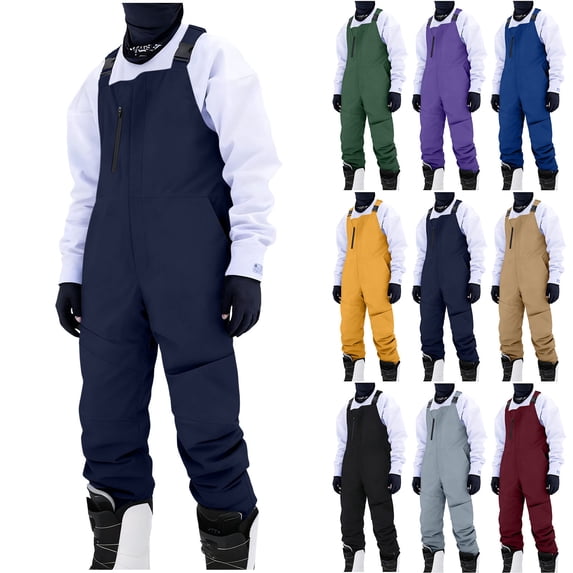 DDAPJ pyju Mens Insulated Ski Bib Overalls Snow Pants Snowboard ...