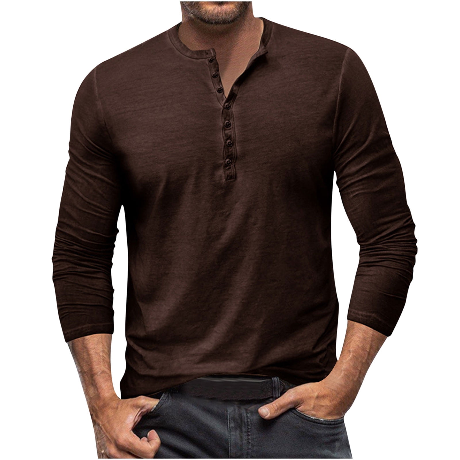 DDAPJ pyju Mens Long Sleeve Henley Shirt Clearance 2024,Regular Fit ...
