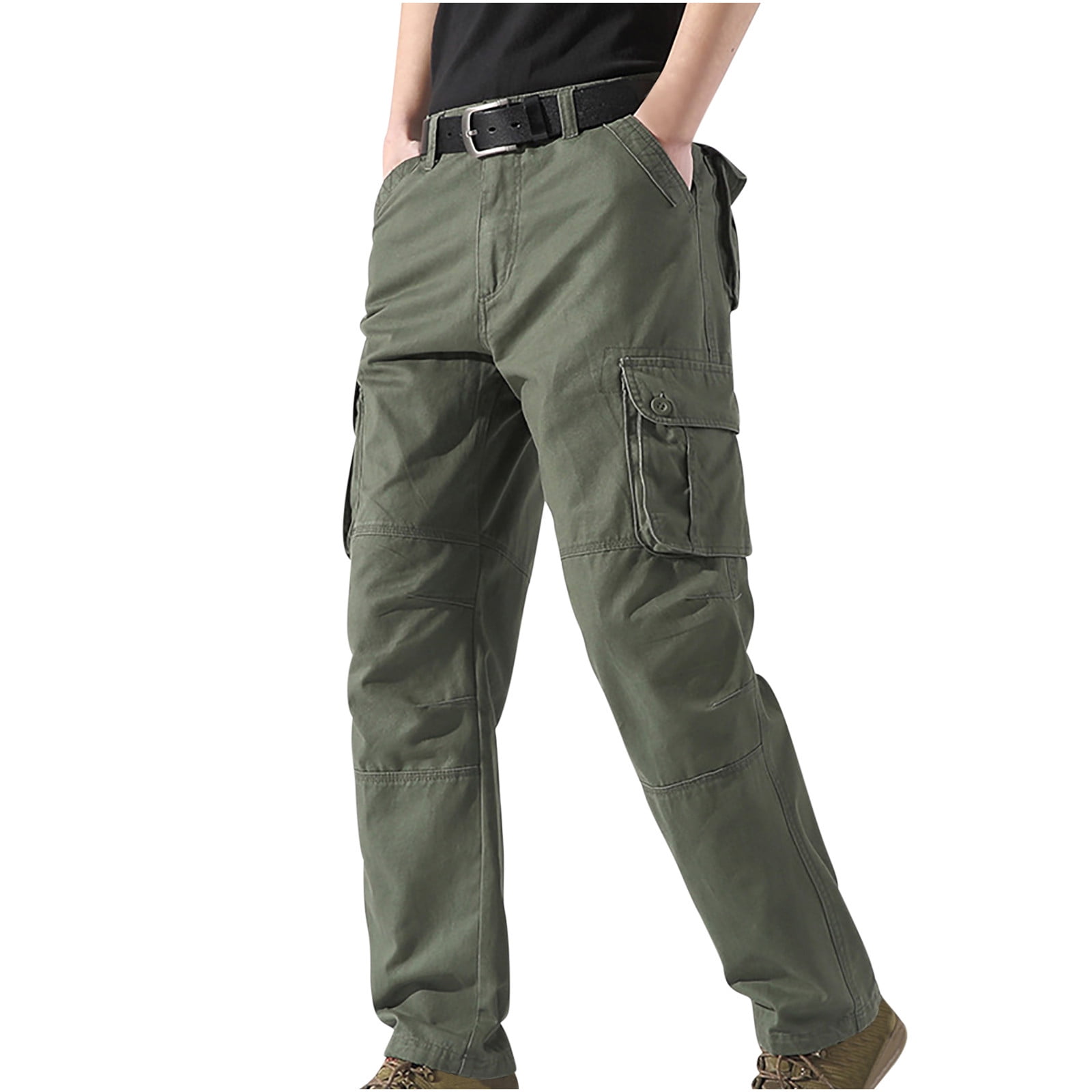 DDAPJ pyju Mens Vintage Cargo Pants Big and Tall Cotton Washed Distressed Casual Pants ...