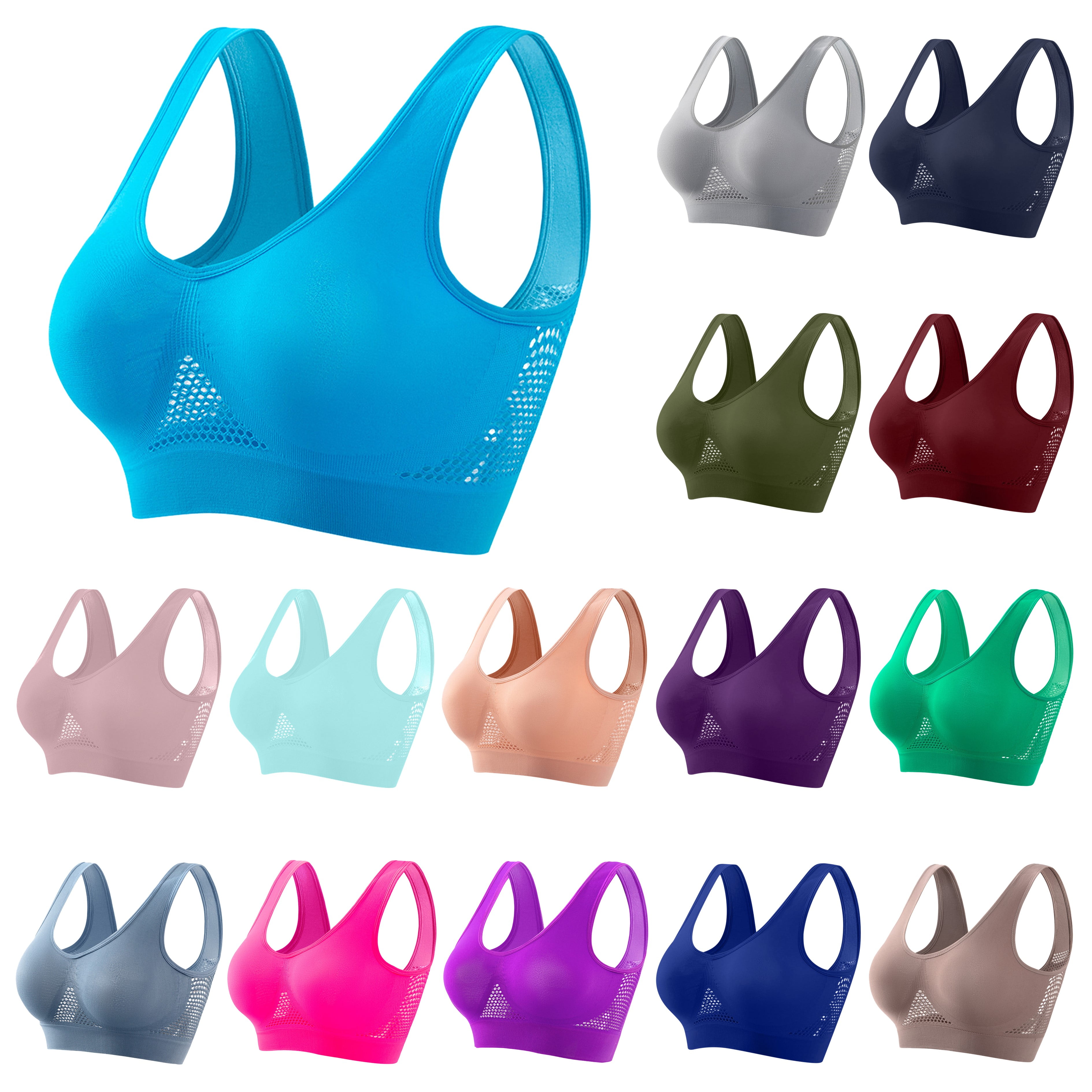 DDAPJ pyju Sports Bras for Women No Underwire Stretchable Straps Bra ...