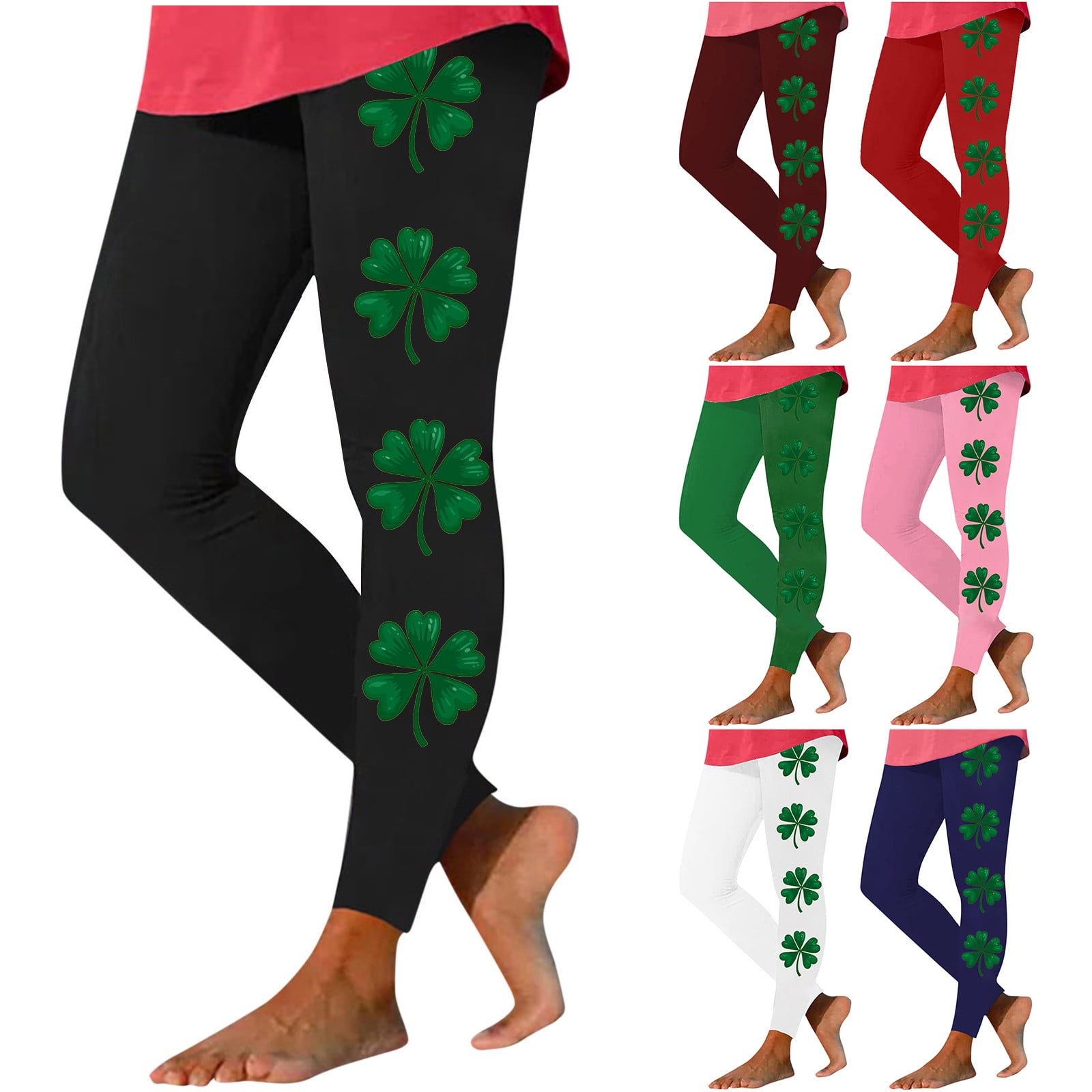 DDAPJ pyju St Patricks Day Leggings for Women Shamrock Leaves High ...
