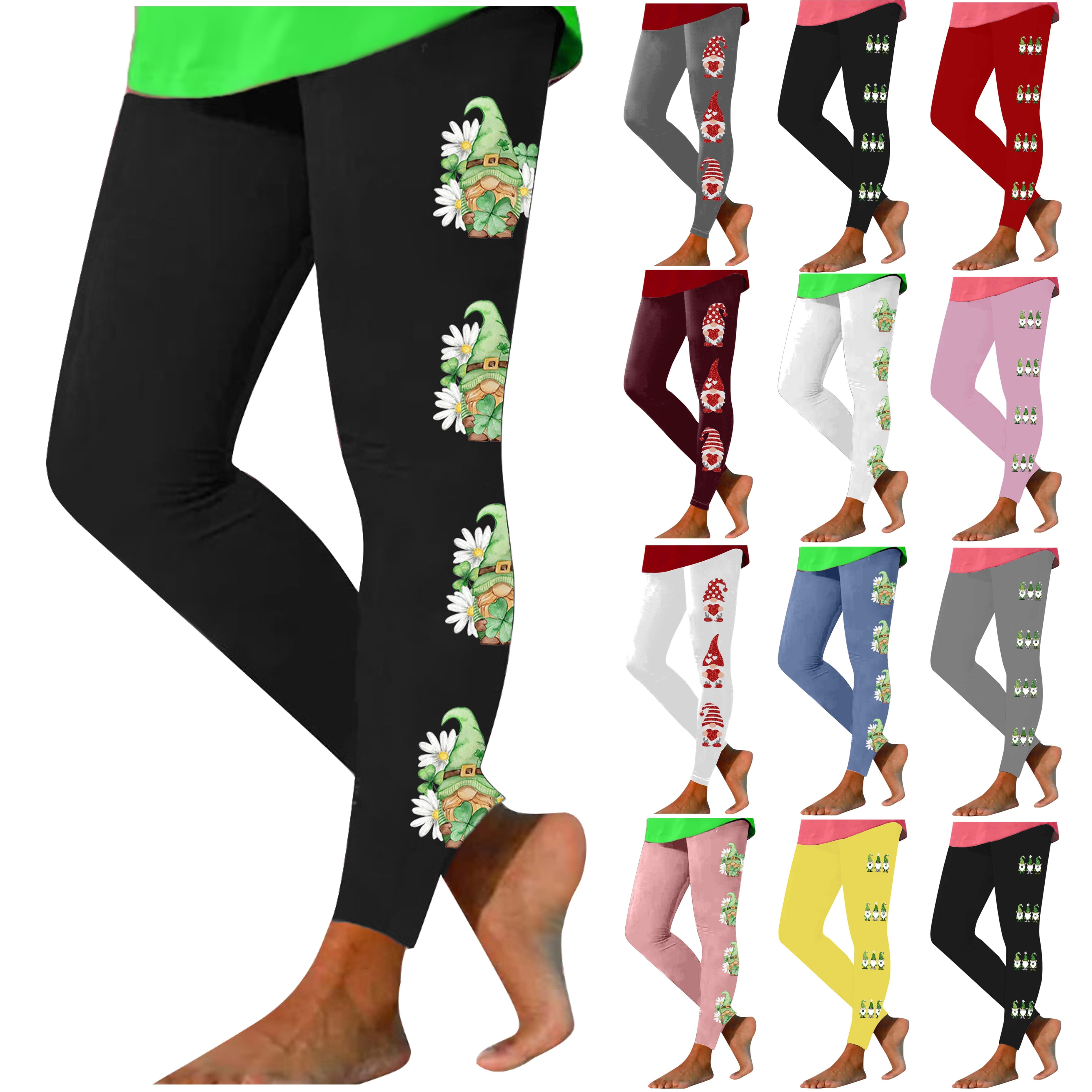 DDAPJ pyju St Patricks Day Leggings for Women Shamrock Leaves High ...