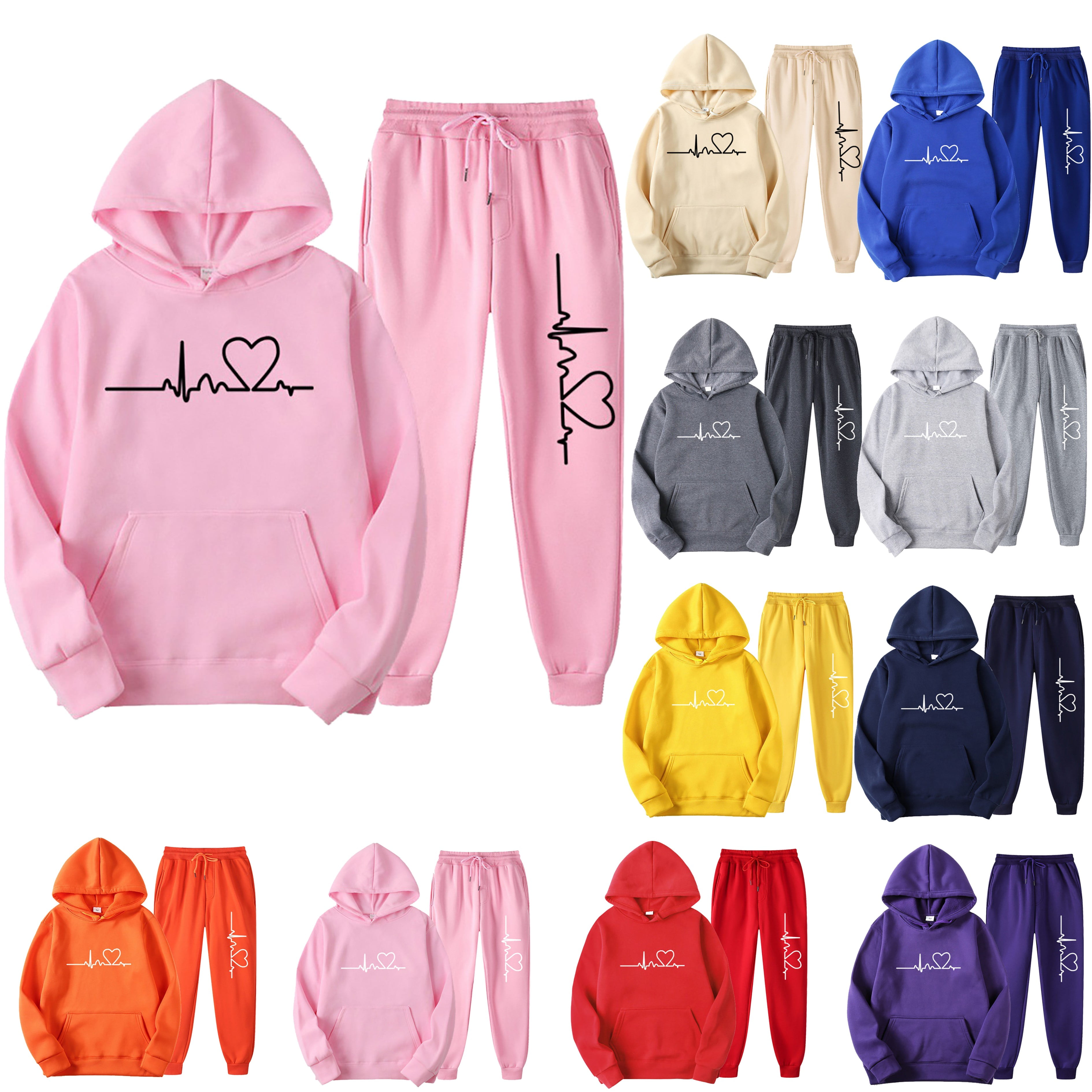 DDAPJ pyju Two Piece Outfits for Women and Men,Unisex 2PC Sweatsuit ...