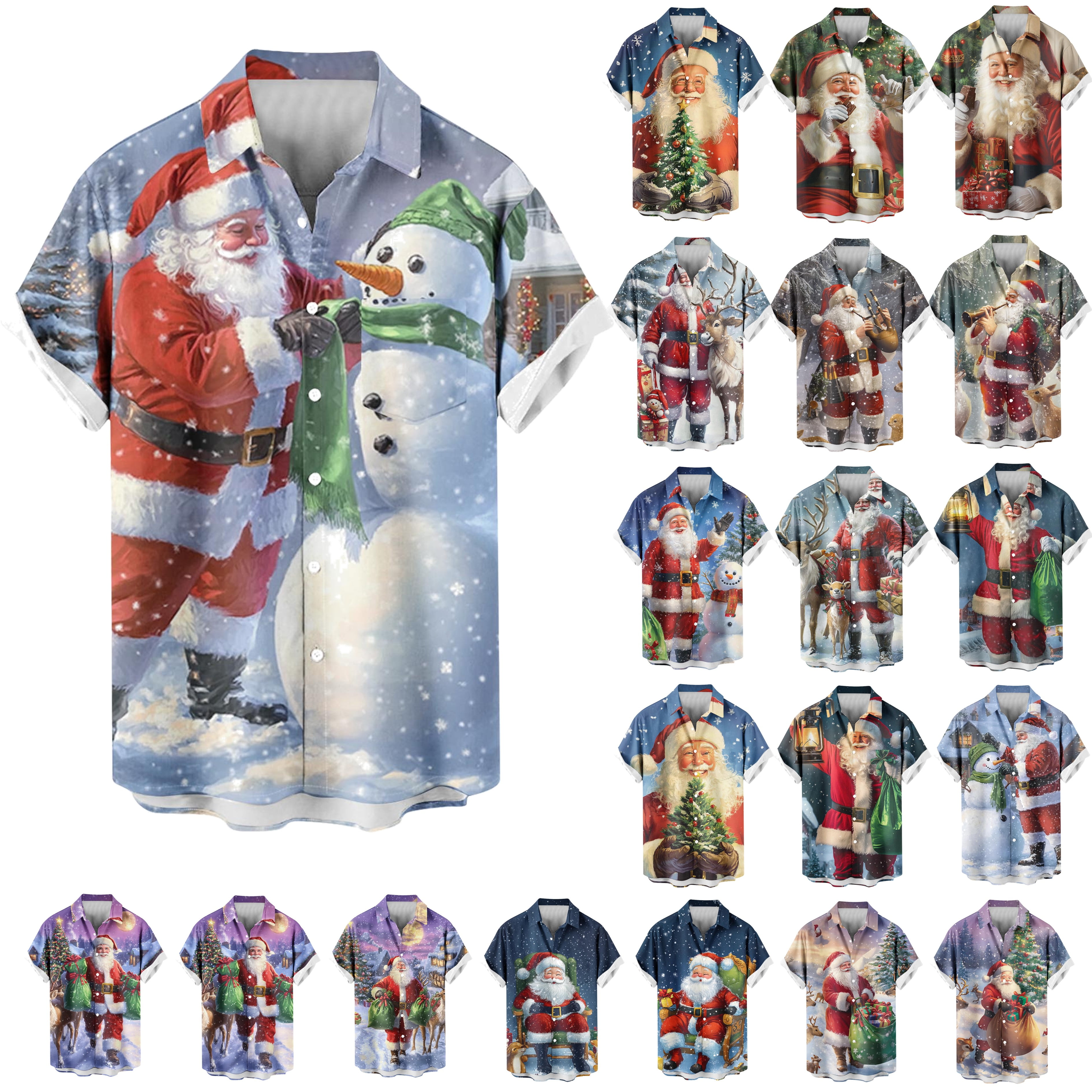 Ddapj Pyju Ugly Christmas Shirts For Men Short Sleeve Hawaiian Shirt