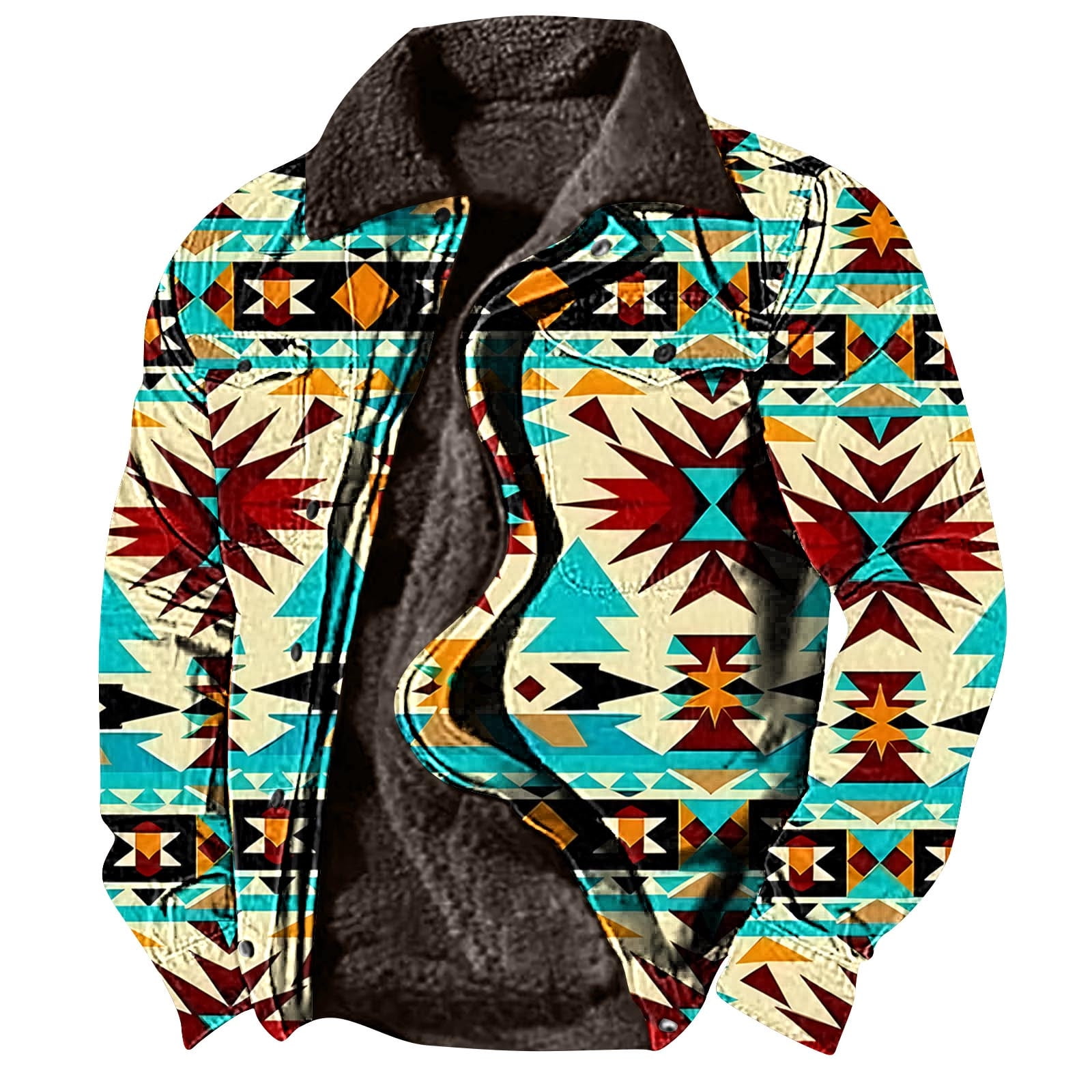 DDAPJ pyju Winter Jackets for Men Aztec Ethnic Print Casual Stylish ...