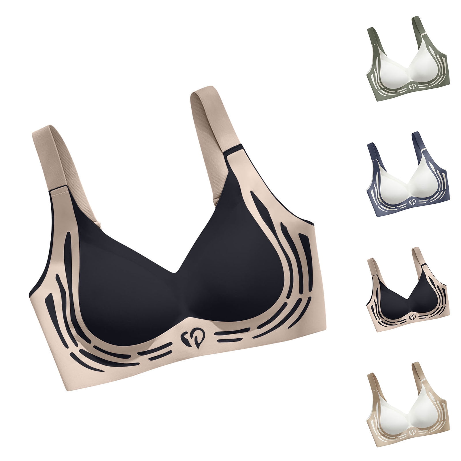 DDAPJ pyju Wireless Push Up Bras for Women Seamless Lifting Bra Anti ...