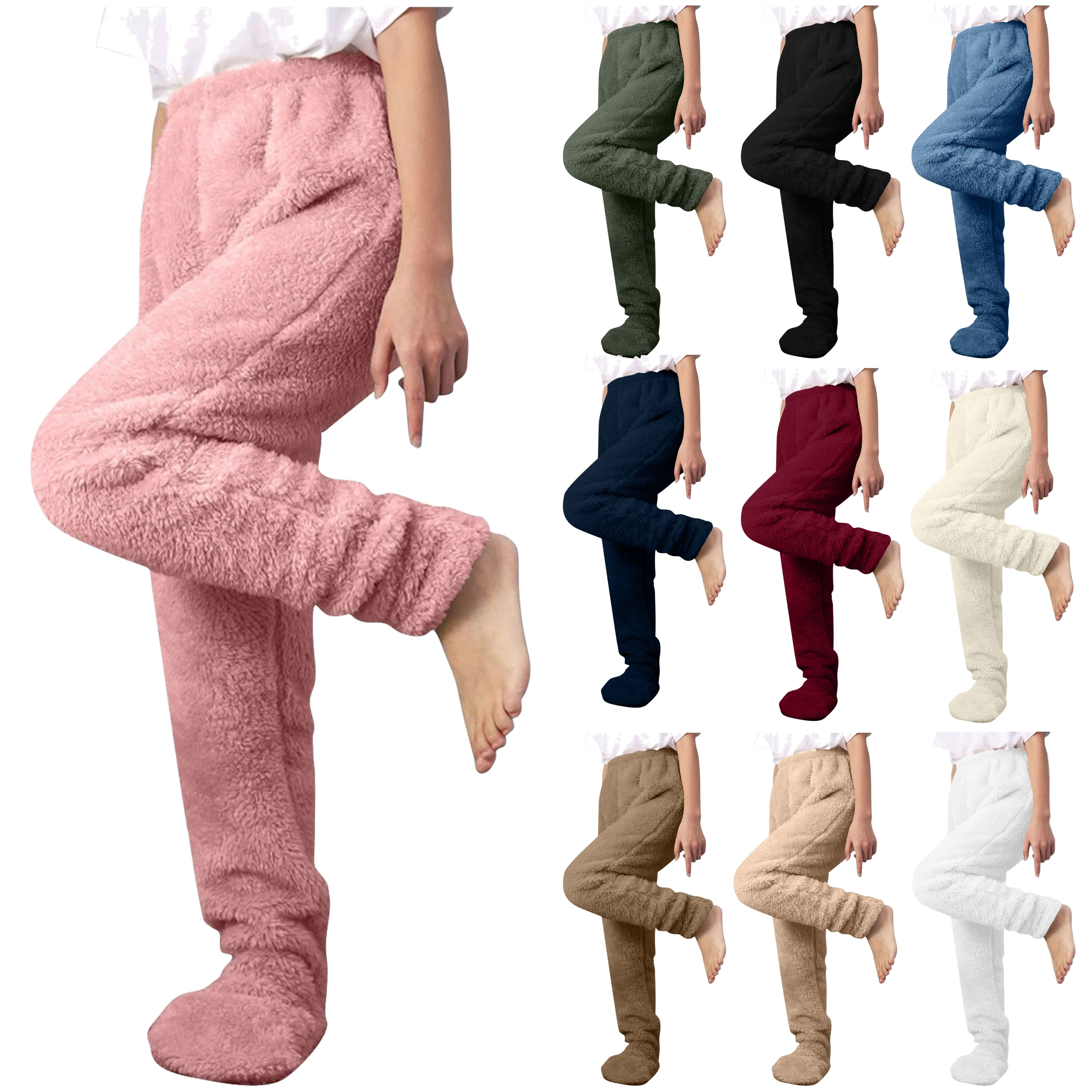 DDAPJ pyju Women Loose Comfy Footed Sweatpants Elastic Waisted Baggy ...