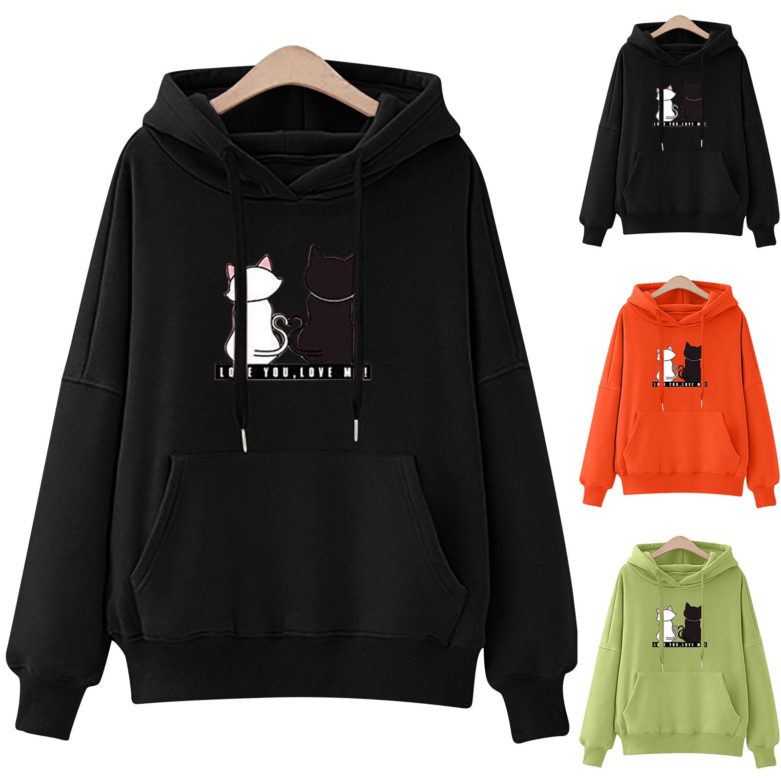 DDAPJ pyju Womens Button Collar Hooded Sweatshirt Lightweight ...