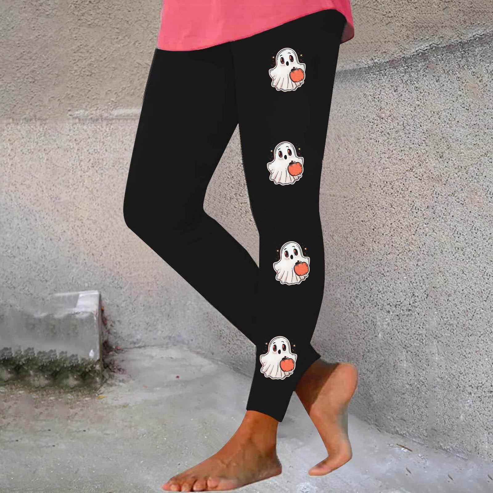 DDAPJ pyju Womens Halloween Leggings Cute Ghost Print High Waisted ...
