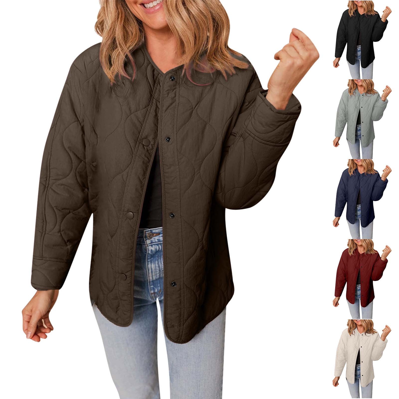 DDAPJ pyju Womens Lightweight Puffer Jacket Quilted Down Jacket Warm Winter Trendy Casual ...