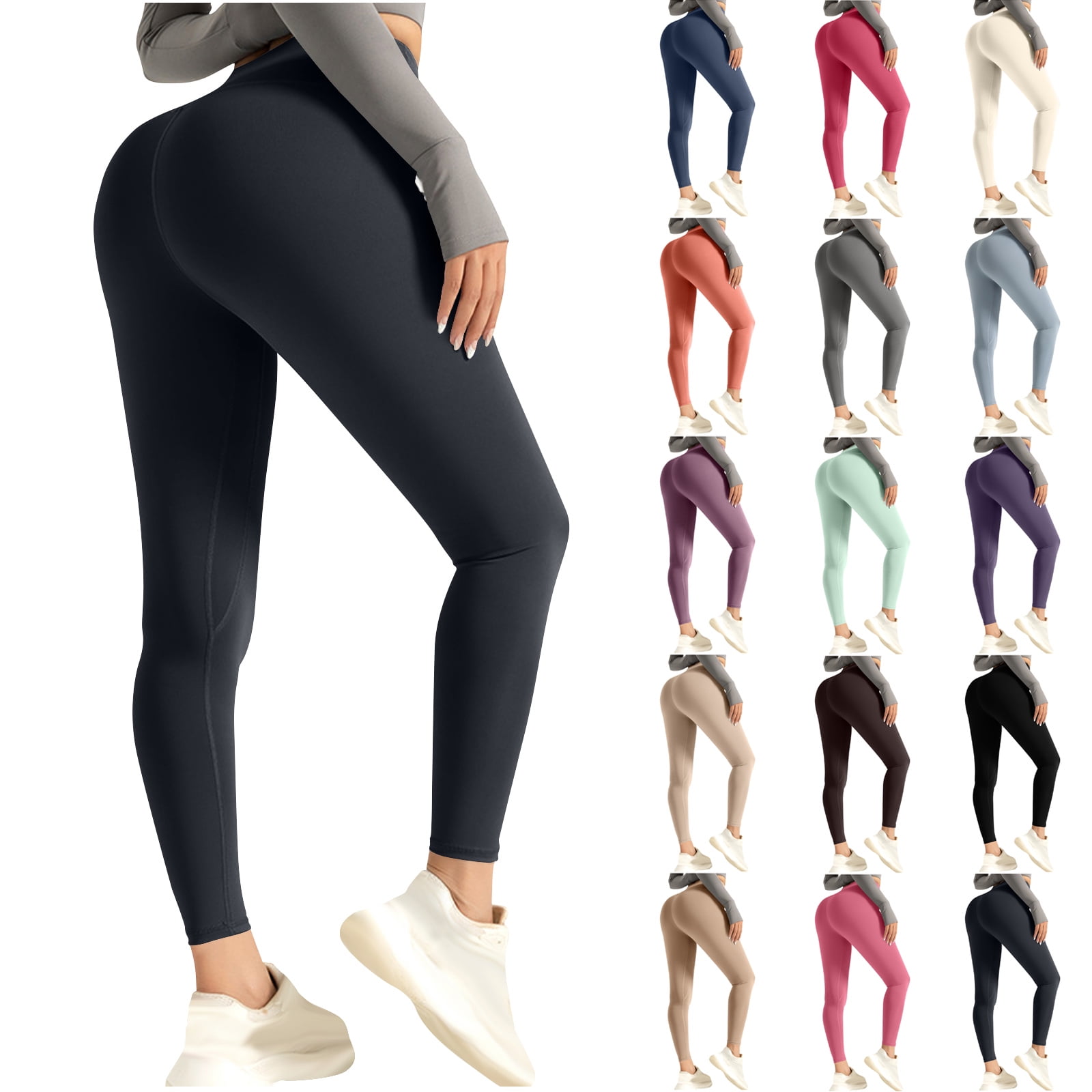 DDAPJ pyju Womens Spandex Leggings Scrunch Butt Lifting Workout Tights ...