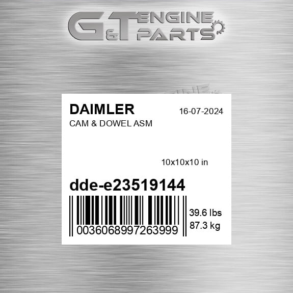 DDE E23519144 CAM & DOWEL ASM fits DAIMLER (New OEM) - Walmart.com