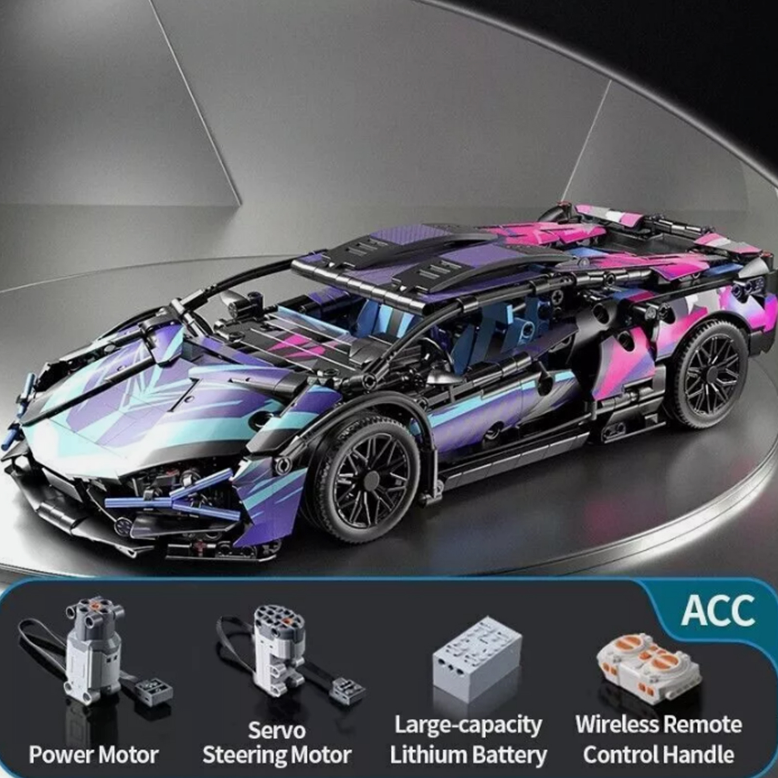 DDES Car Building Set,Starry Sky Lamborghini Racing Car Blocks Set,Dual ...