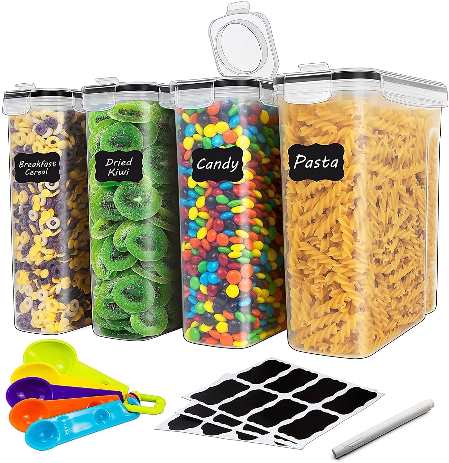 DDF iohEF Large Food Storage Containers Set, 4 Packs 4*4L Airtight ...