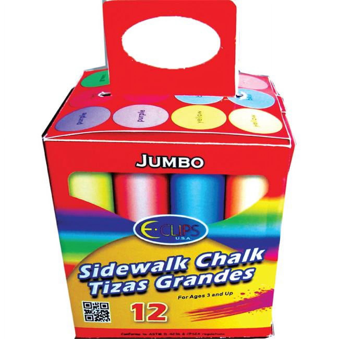 DDI 1821064 Jumbo Sidewalk Chalk - 12 Count Case of 24 - Walmart.com
