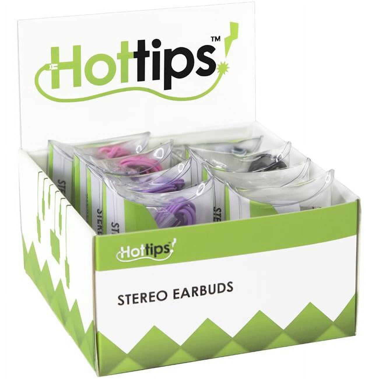 DDI 1876734 Hottips Tray Pack Stereo Ear Bud Assorted 8-count Case of 8 ...