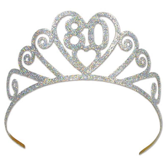 DDI 1908015 Glittered Metal 80 Tiara Case of 6 - Walmart.com
