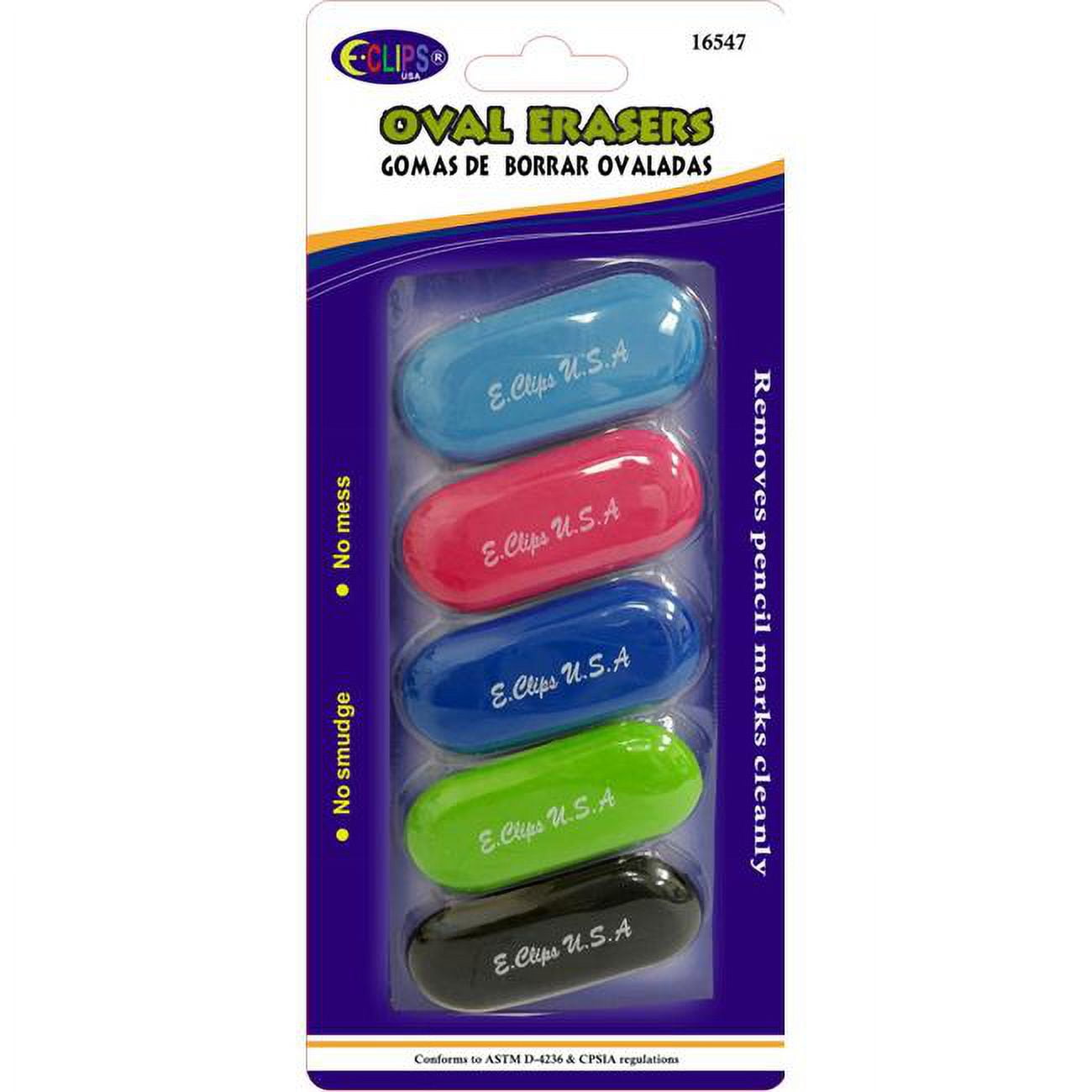 DDI 1945210 Oval Shaped Erasers 5 Count - Assorted Colors Case of 24 ...