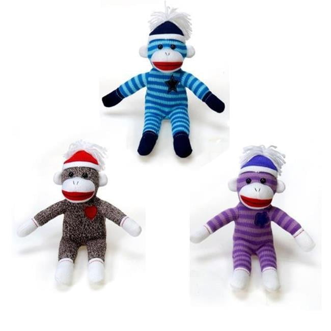 DDI 2284597 11'' Cuddle Sock Monkey Plush Toy - Assorted Colors Case of ...