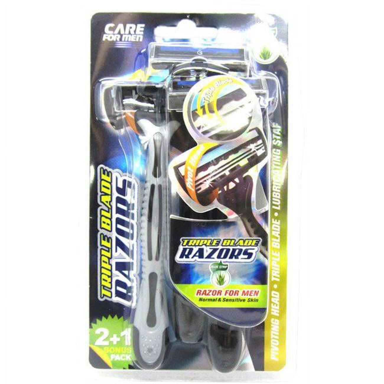 DDI 2290791 Triple Blade Razors for Men, Grey - Case of 72 - 72 Per ...