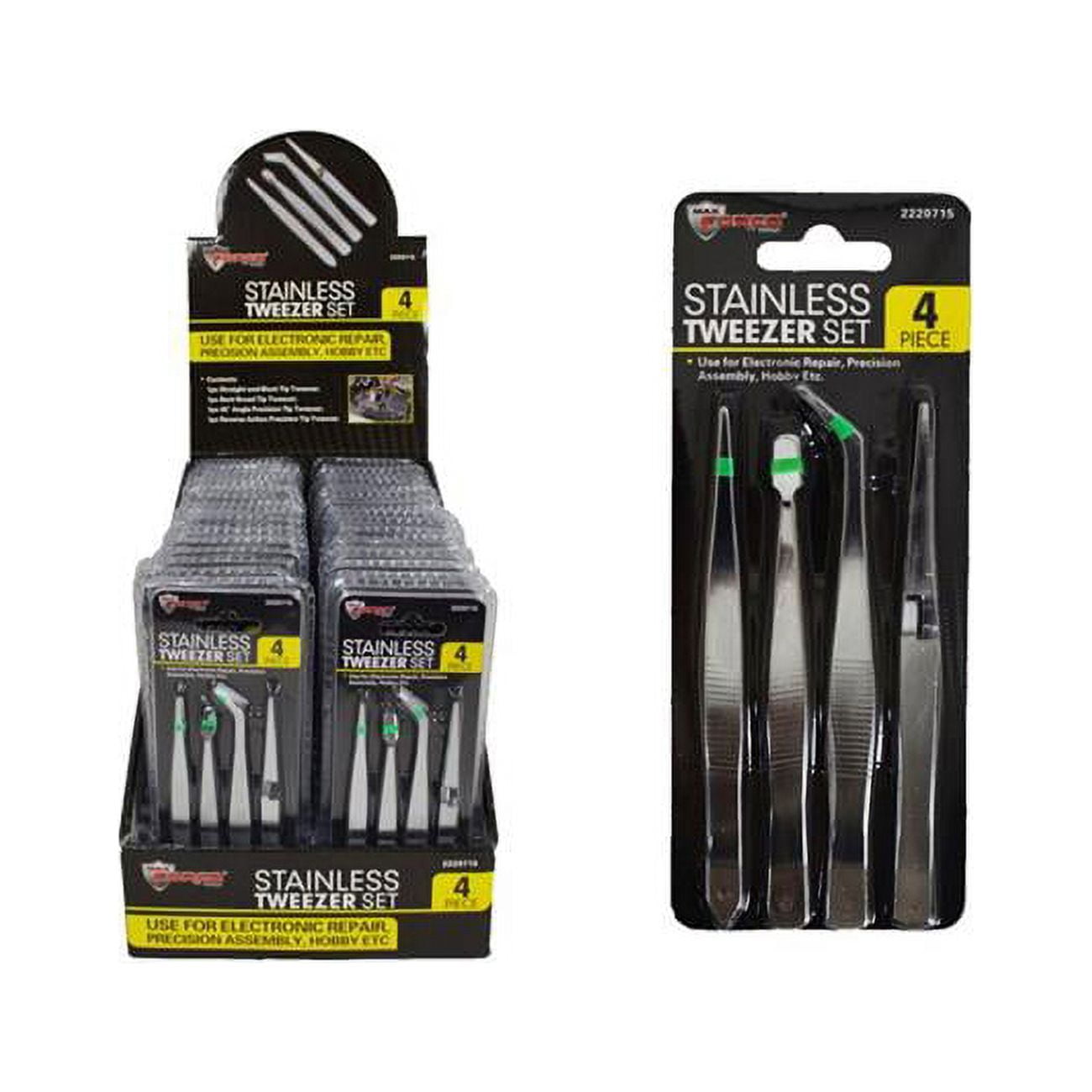 DDI 2303226 Stainless Tweezer Set, 4 Piece - Case of 36 - Walmart.com