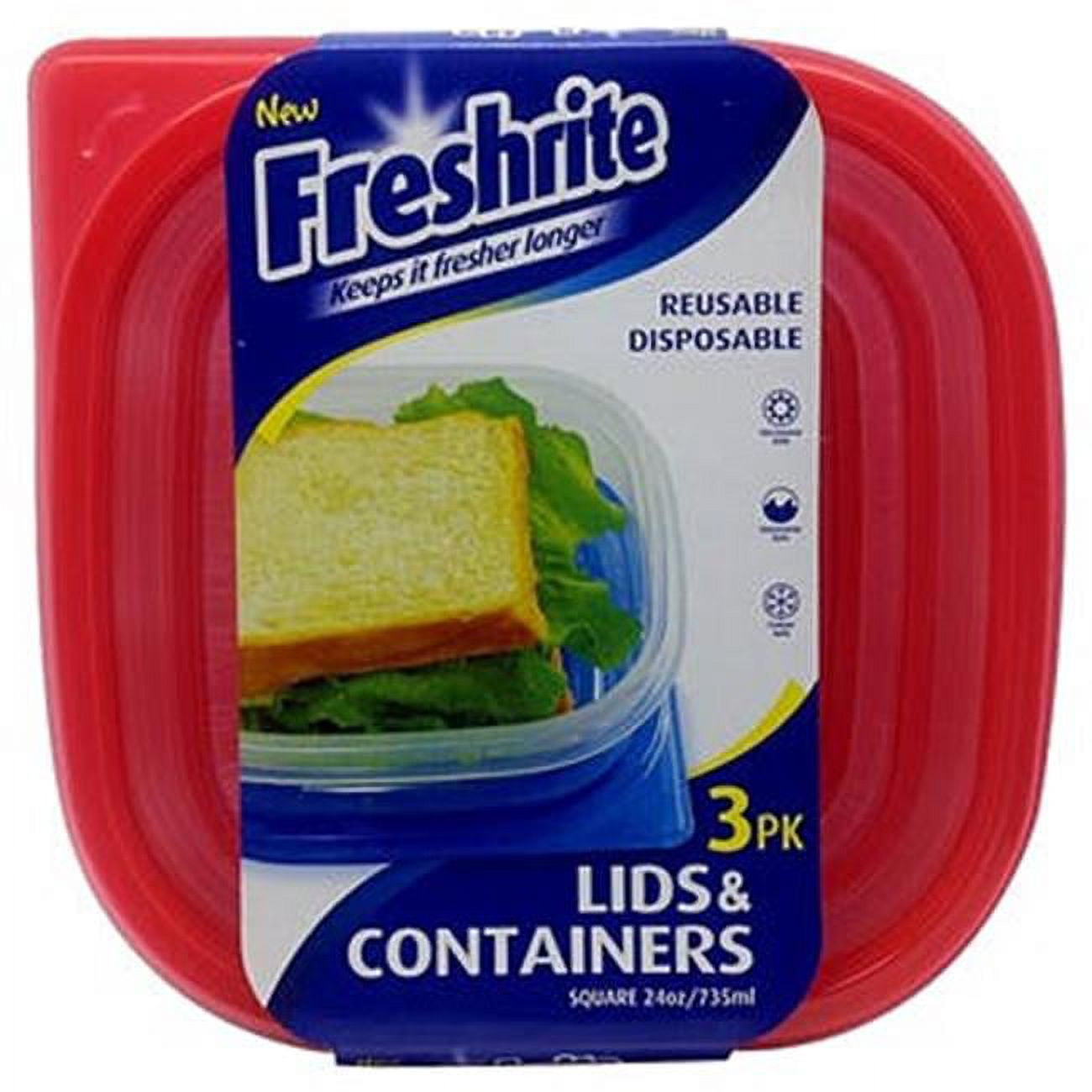 DDI 2316204 Freshrite Containers & Lids Case of 96 - Walmart.com