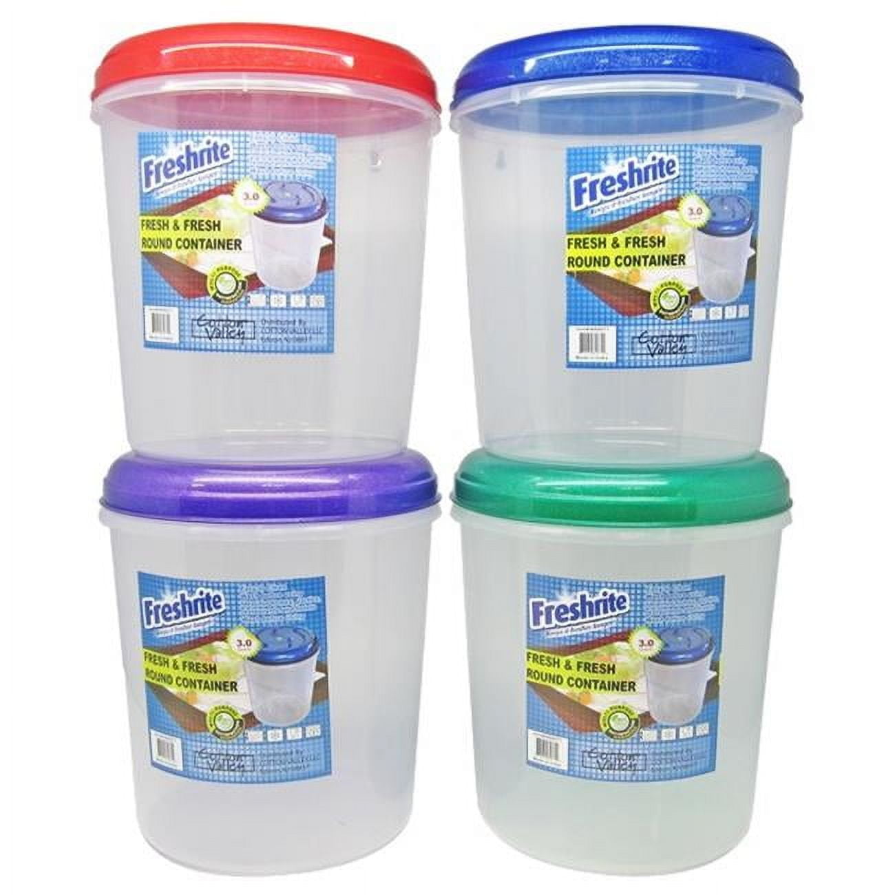 DDI 2316369 Fresh & Fresh 3 Liter Round Containers Case of 48 - Walmart.com