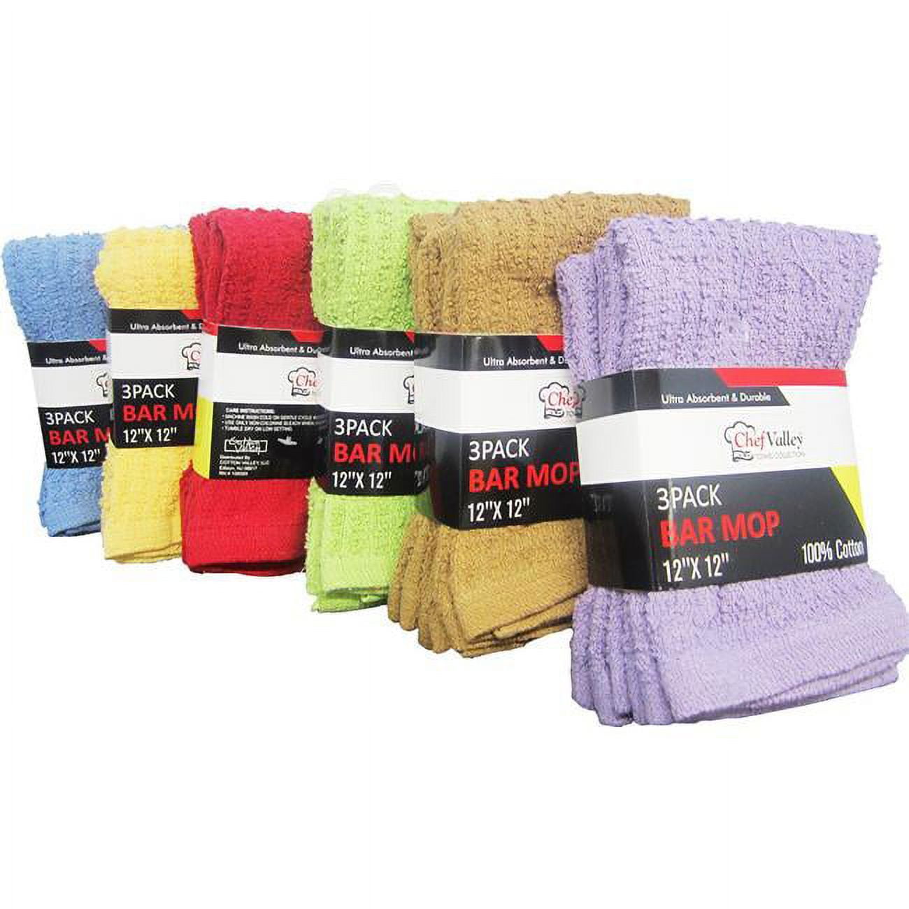 DDI 2316392 3-Pack Bar Mops - Assorted Colors Case of 72 - Walmart.com