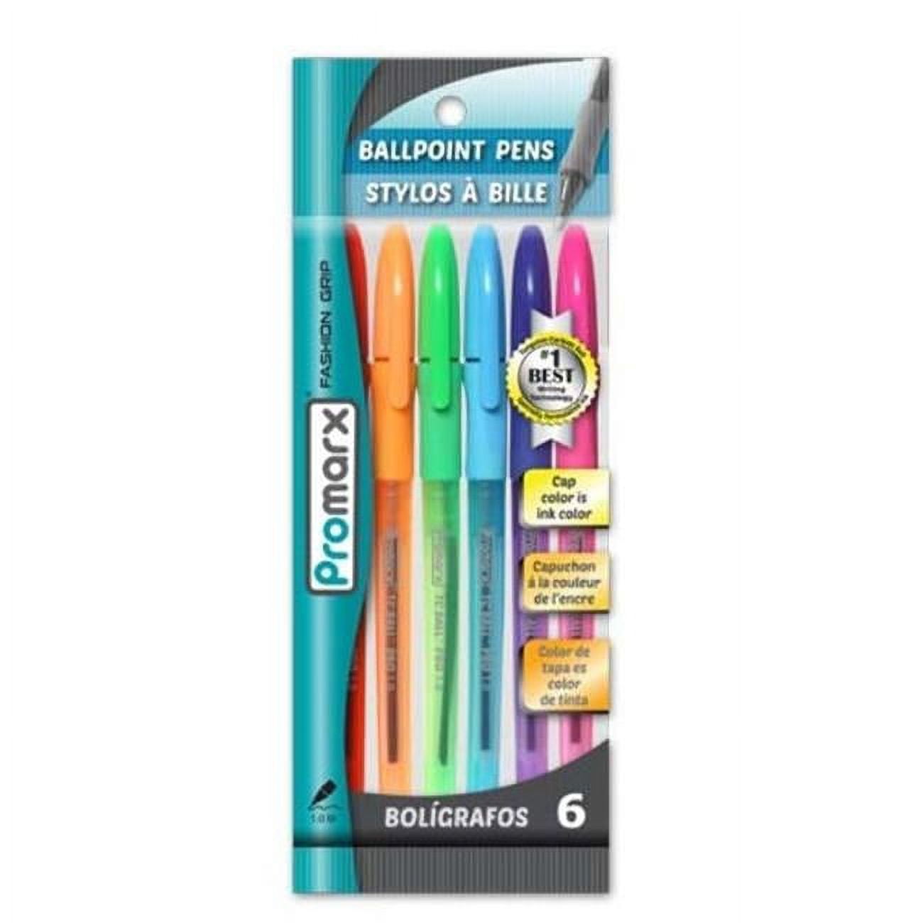 DDI 2324235 Promarx Ballpoint Pens - 6 Count Assorted Colors Fashion ...