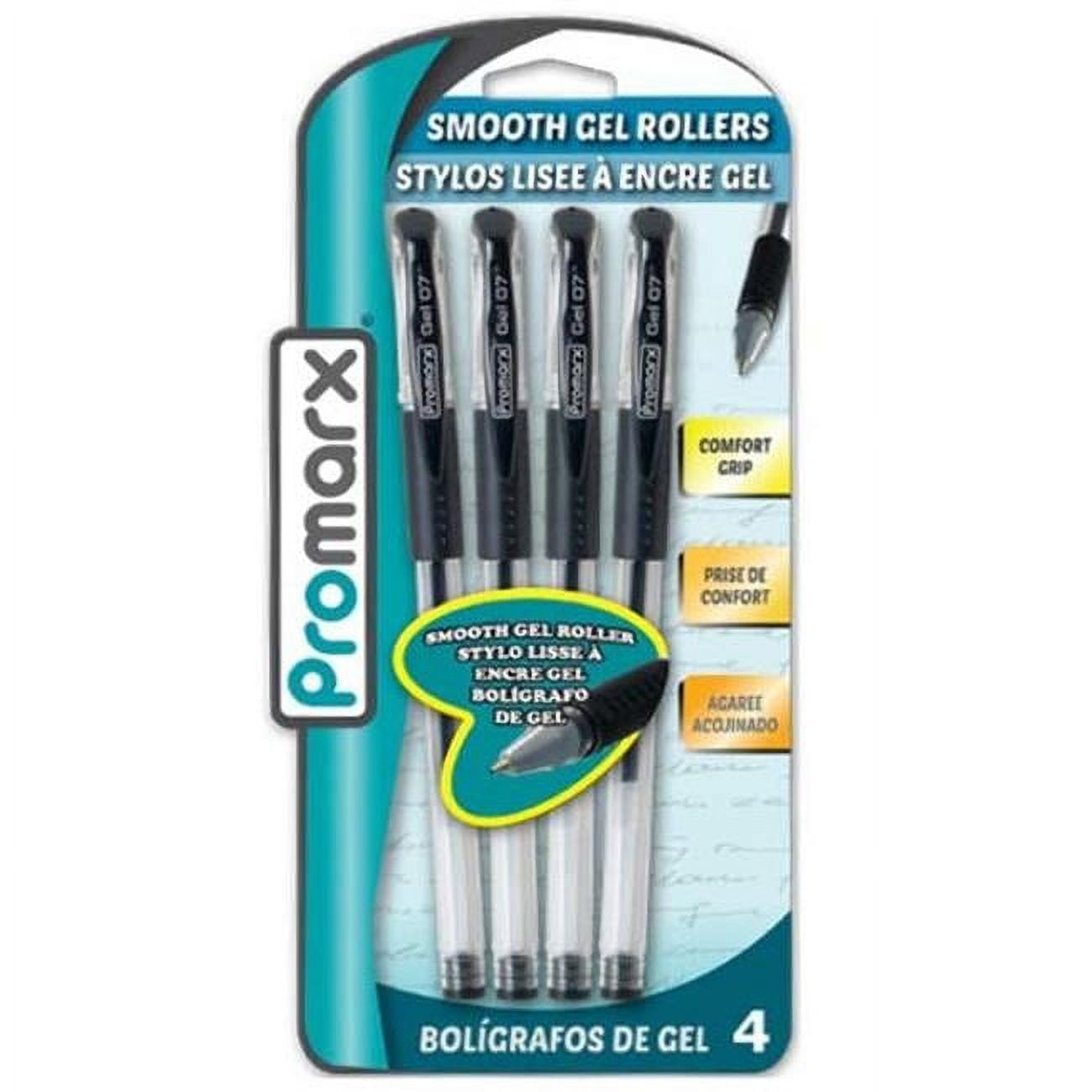DDI 2324351 Promarx Gel Roller Pens - 4 Count Black Comfort Grip Case ...